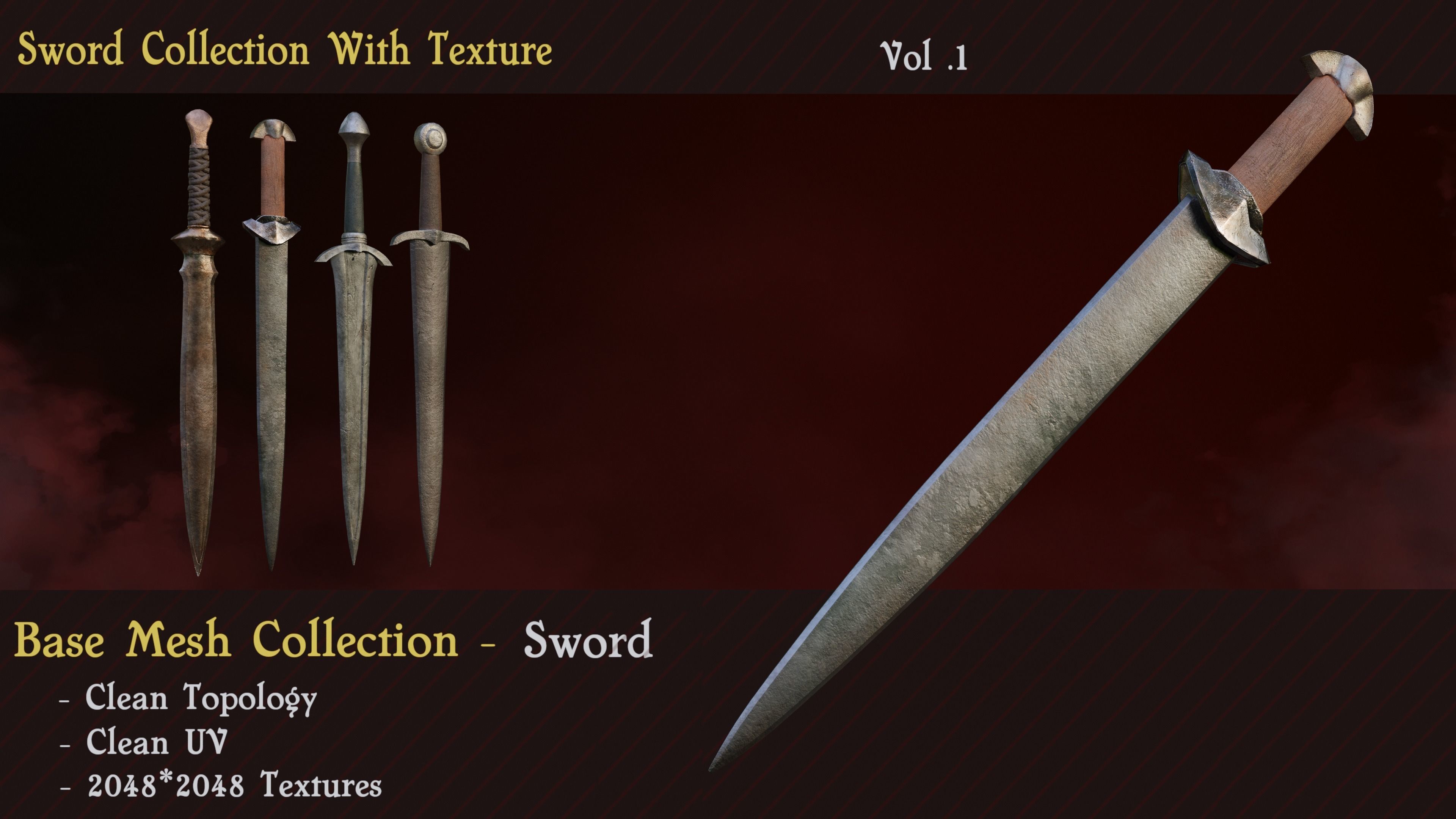 3D model Swords pack VR / AR / low-poly | CGTrader