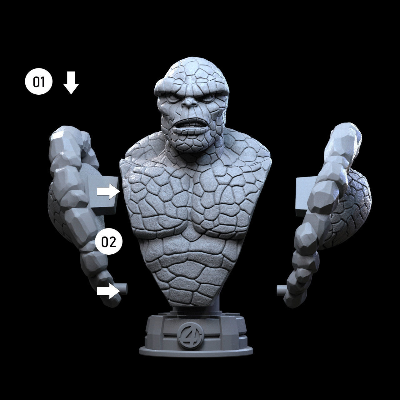 THING FANTASTIC FOUR 3D model 3D printable | CGTrader