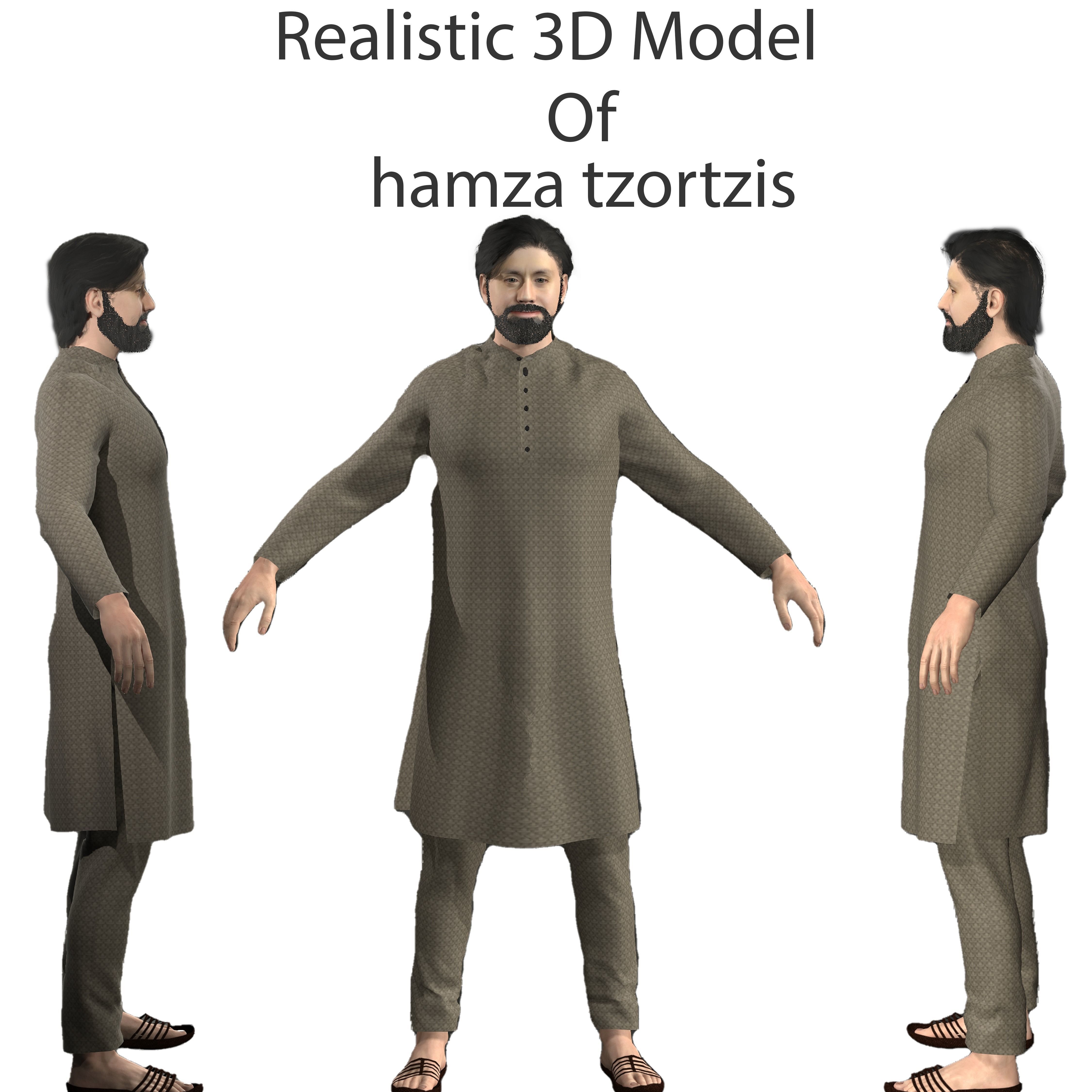 3D model Hamza Andreas Tzortzis VR / AR / low-poly | CGTrader