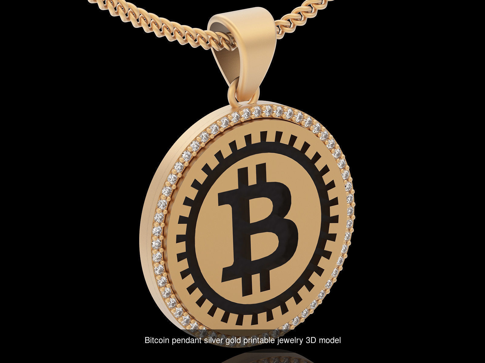 Bitcoin silver gold sterling printable jewelry 3D model 3D Model ...