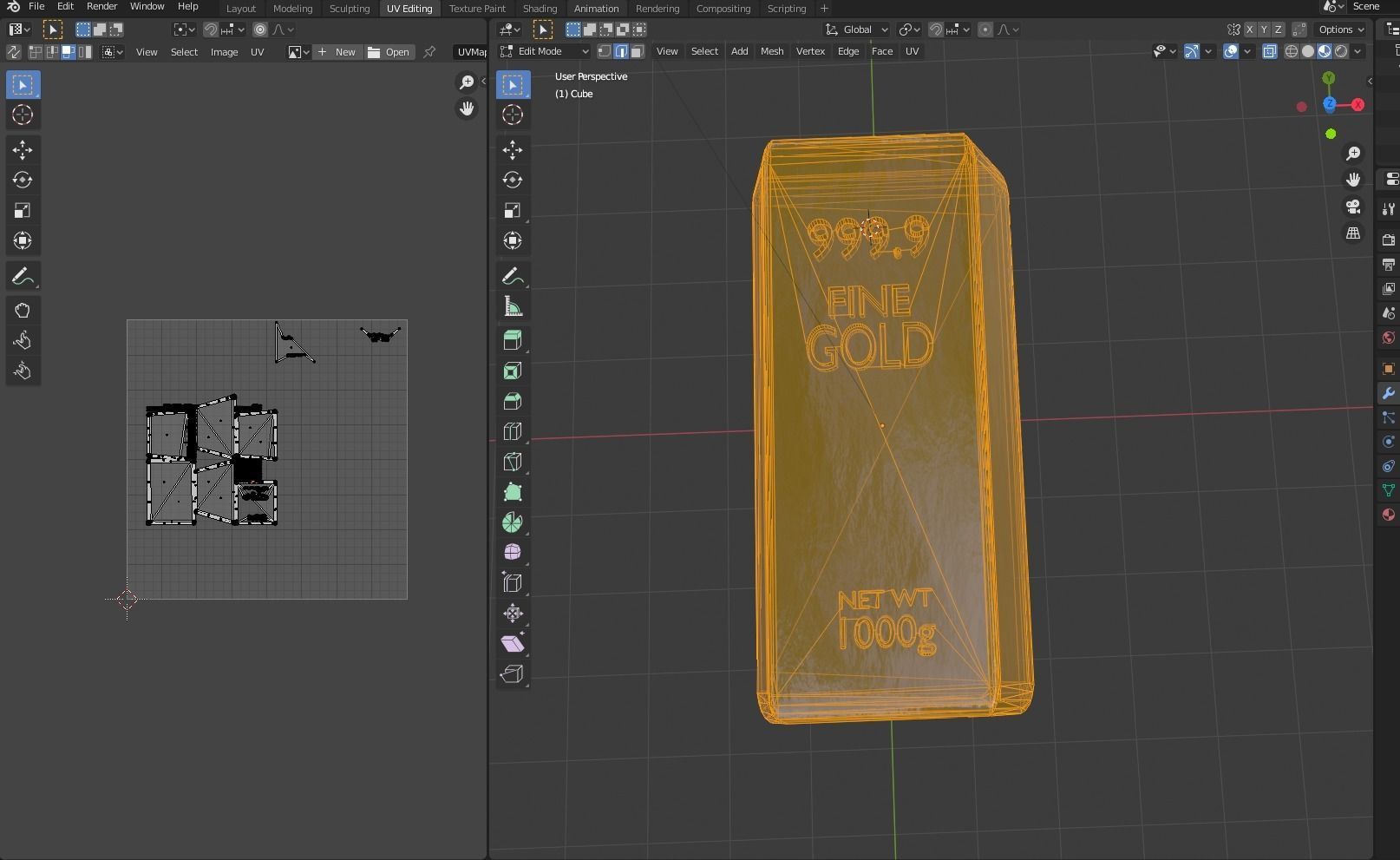 Gold Brick Low-Poly 3D Model Gold Bar free VR / AR / low-poly 3D model ...