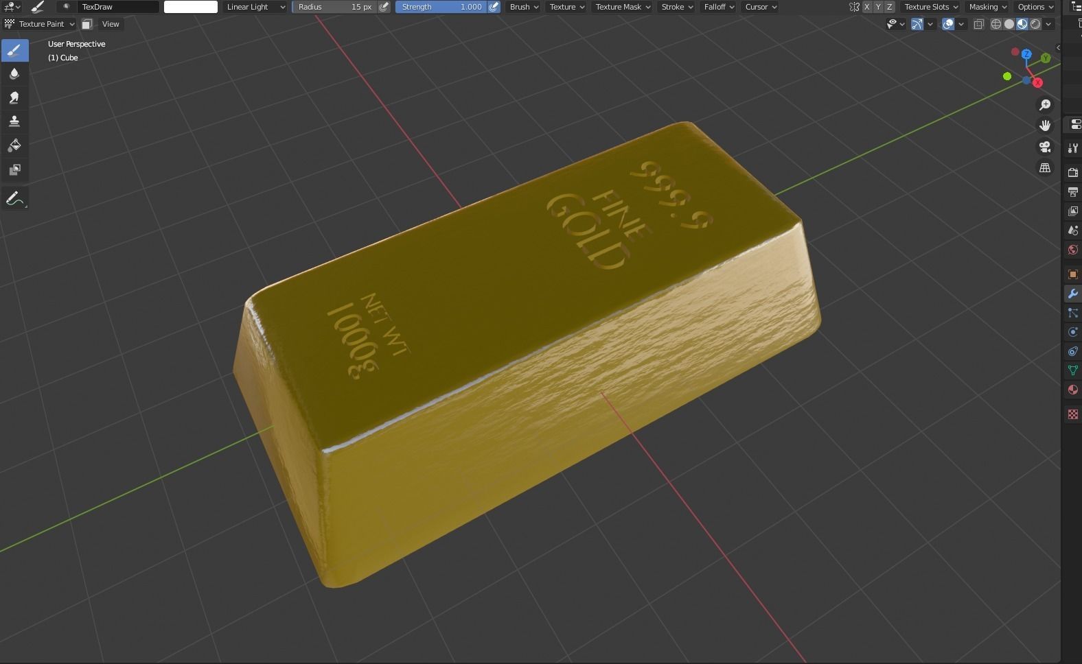 Gold Brick Low-Poly 3D Model Gold Bar free VR / AR / low-poly 3D model ...
