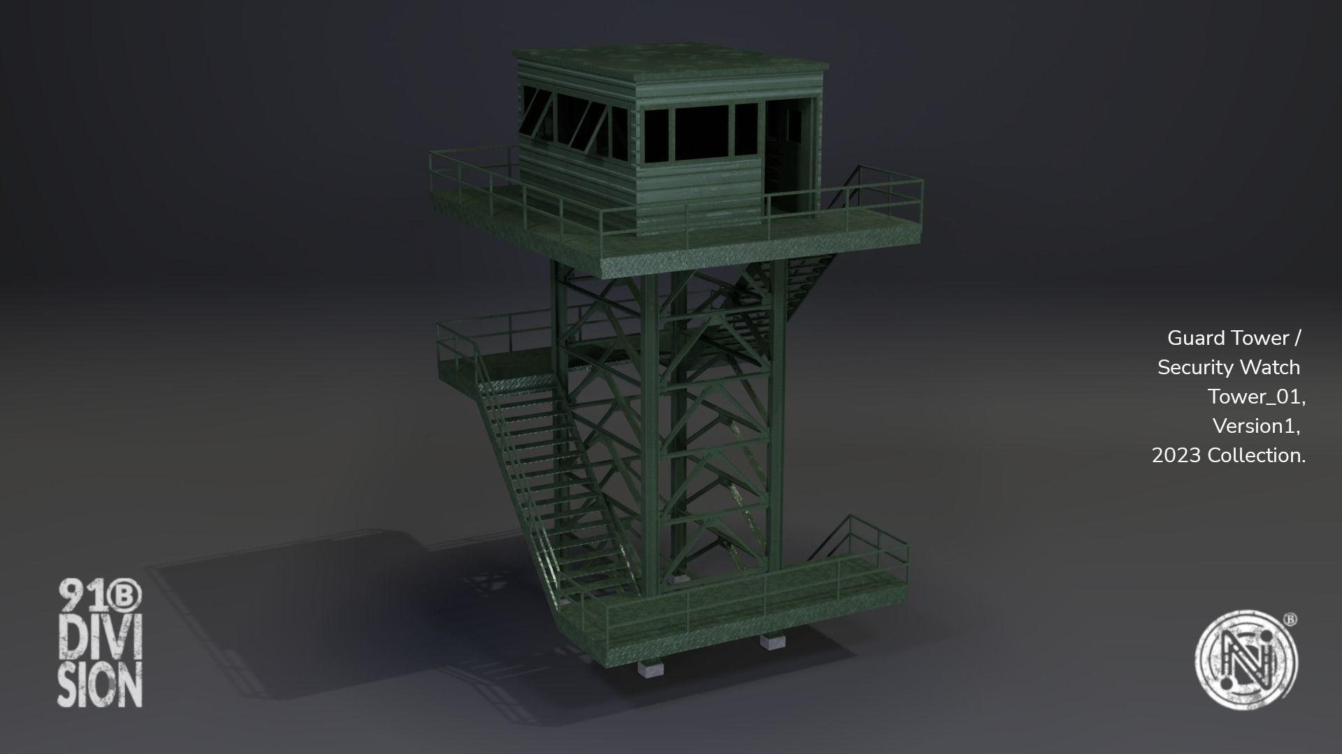3D model PBR Low Poly Guard Tower - Security Watch Tower 01 VR / AR ...