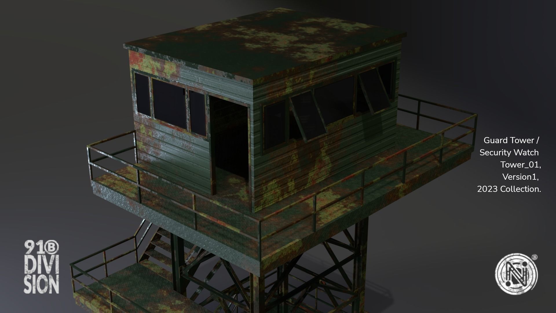 3D model PBR Low Poly Guard Tower - Security Watch Tower 01 VR / AR ...