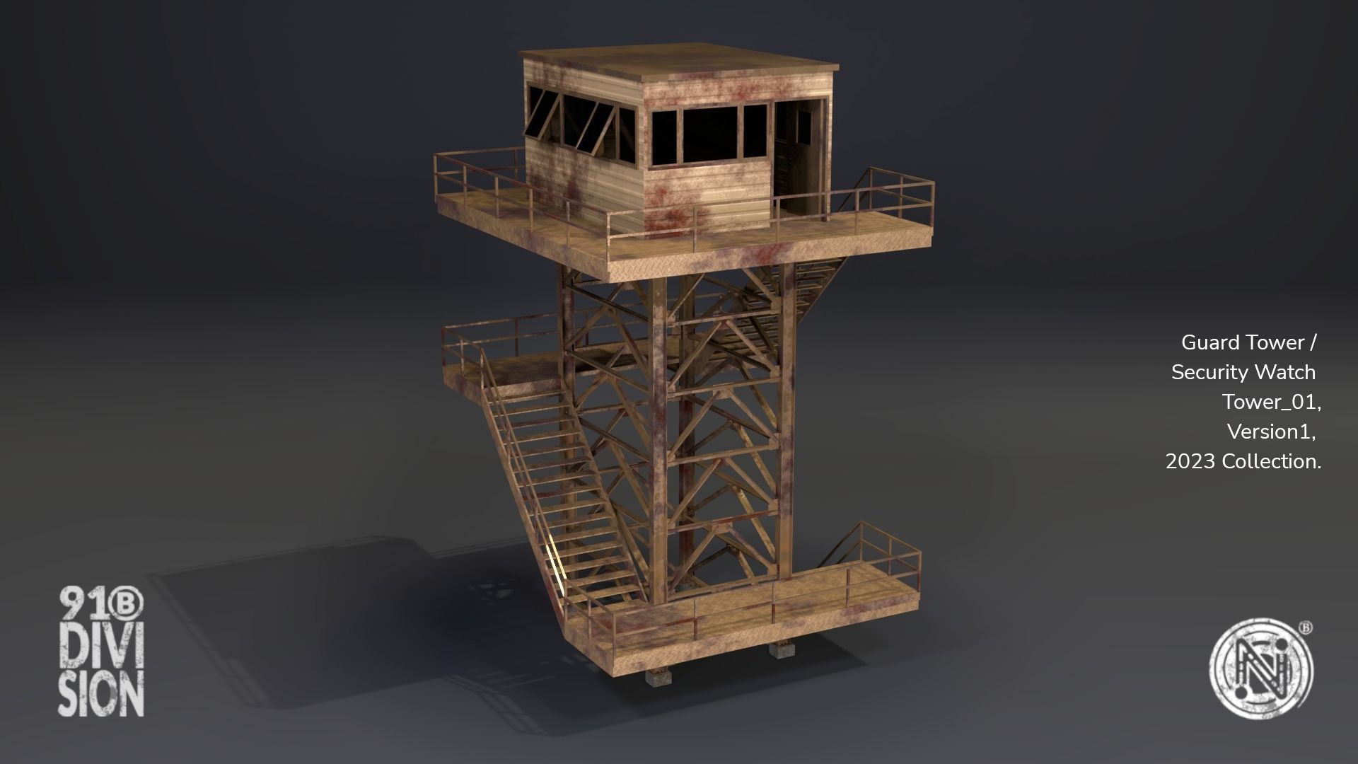 3D model PBR Low Poly Guard Tower - Security Watch Tower 01 VR / AR ...