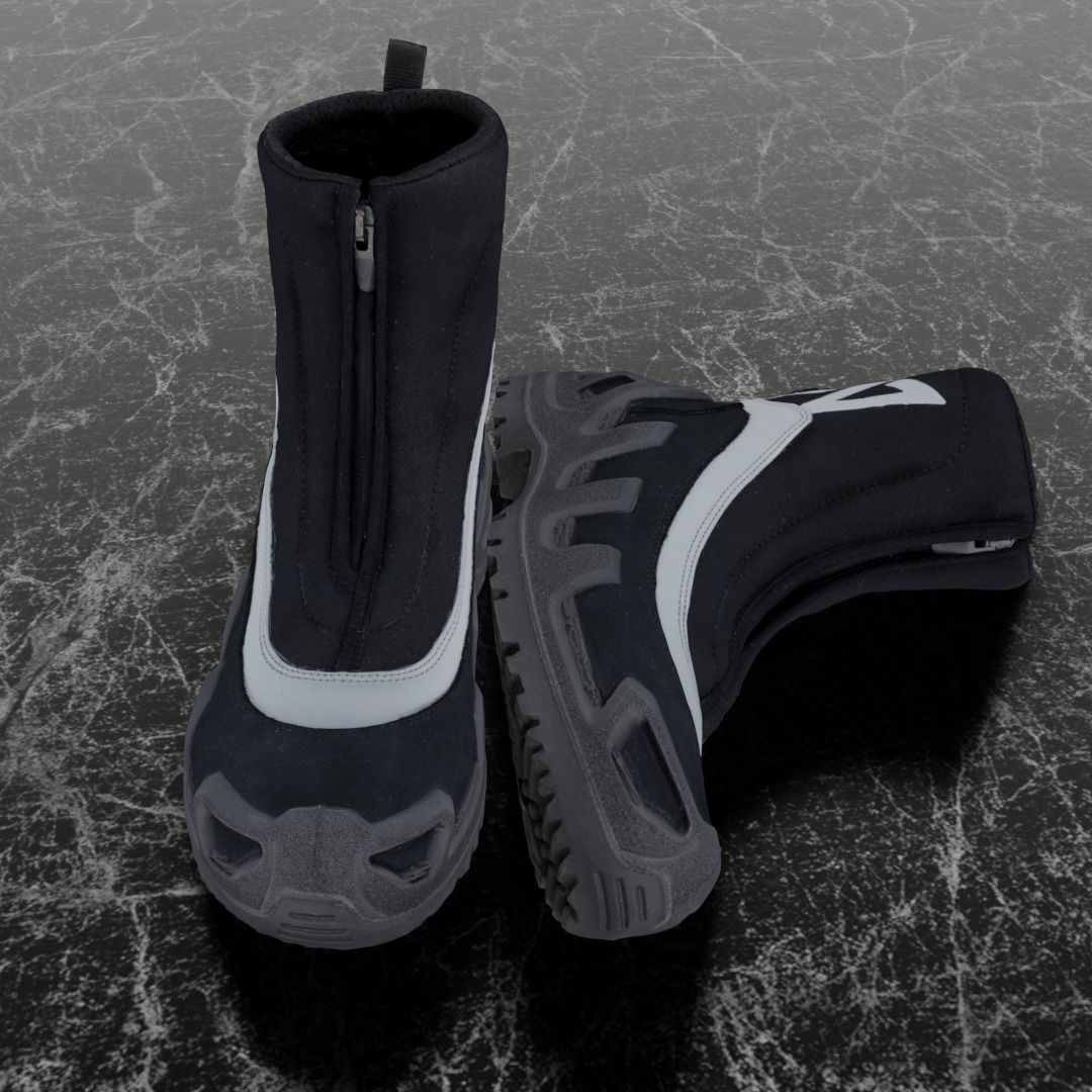 3D model VANEDA 3D BOOTS - WHITE - BLACK VR / AR / low-poly | CGTrader