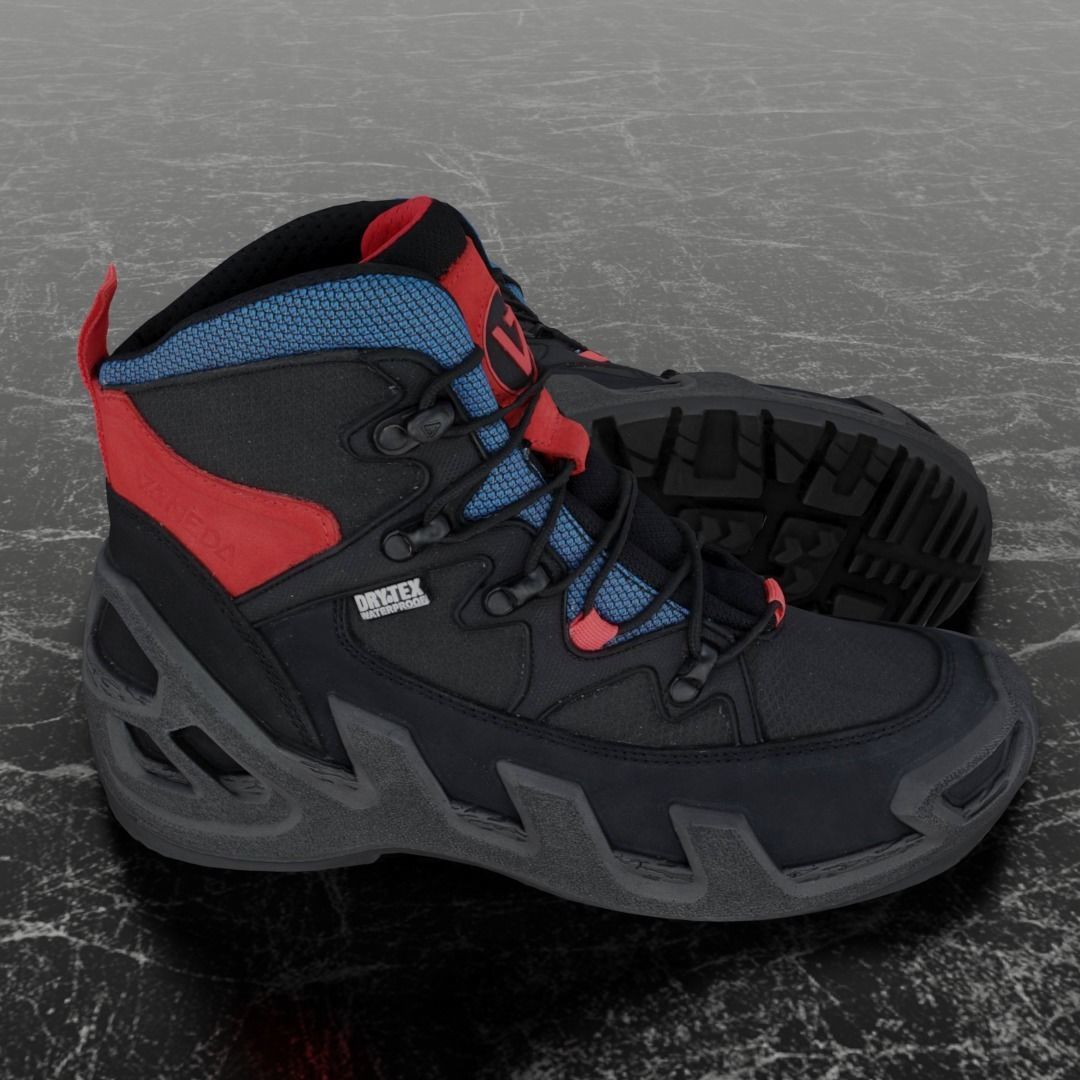 3D model VANEDA 3D BOOTS - BLACK - RED - BLUE VR / AR / low-poly | CGTrader