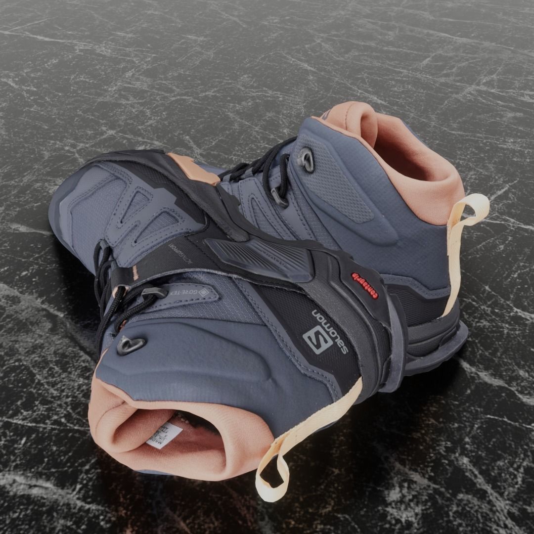 3D model SALOMON X ULTRA 04W 3D BOOTS - LIGHT NAVY BLUE - LIGHT ORANGE ...