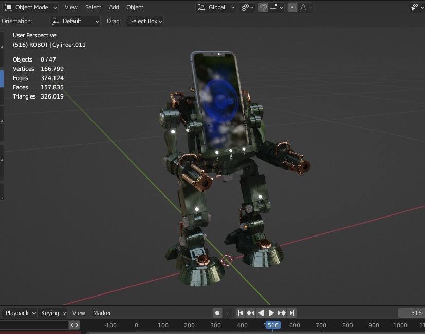 MILITARY ROBOT FOR SMARTPHONE ANIMATION 3D model rigged | CGTrader