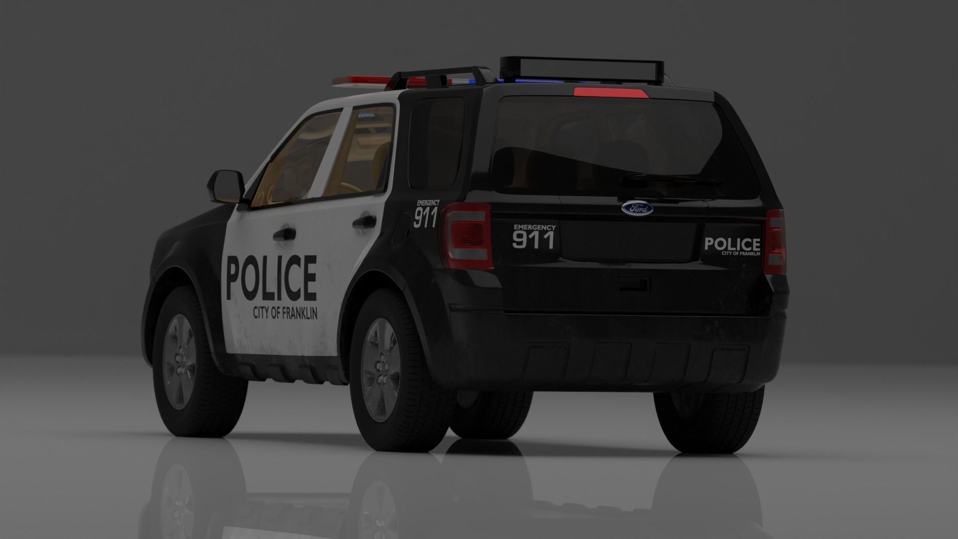 police car 3D model | CGTrader