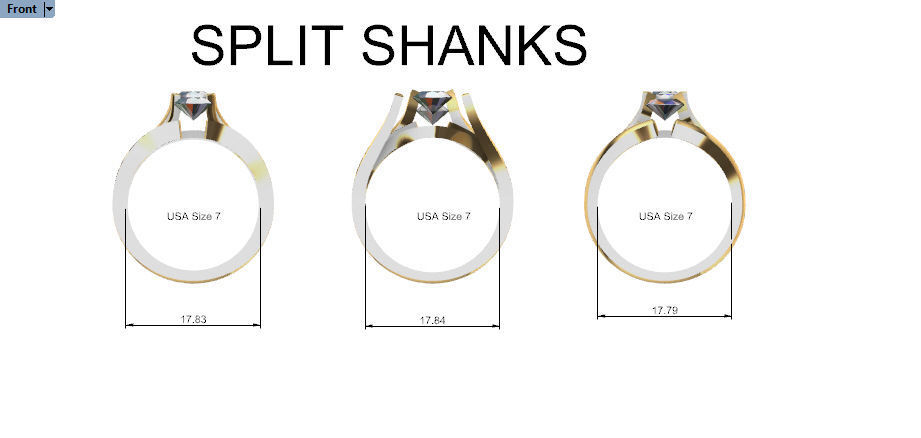 Collection of Various Split Shanks Rings Jewelry findings 3D model 3D printable | CGTrader