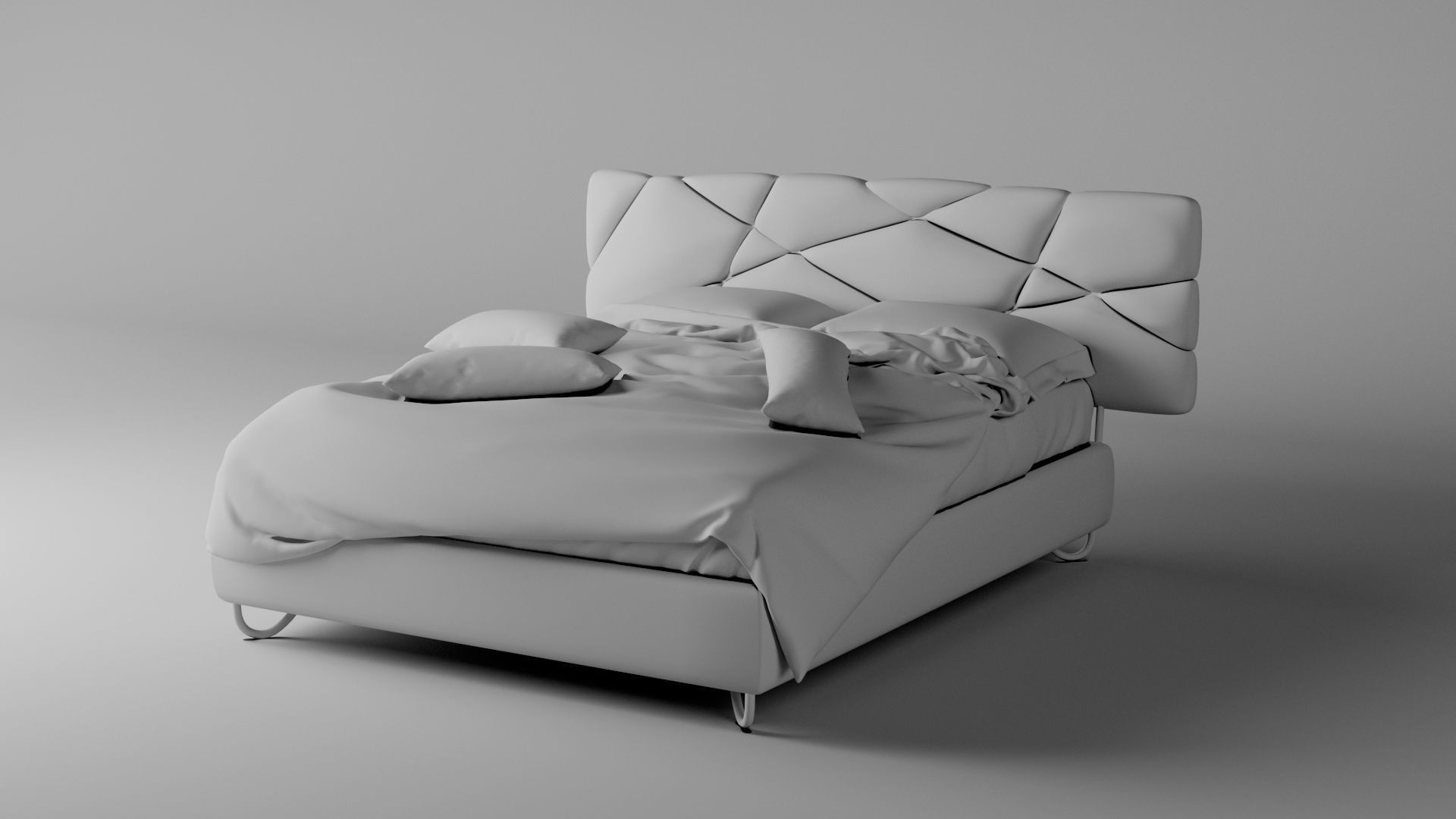 realistic bed design and render 3D model | CGTrader