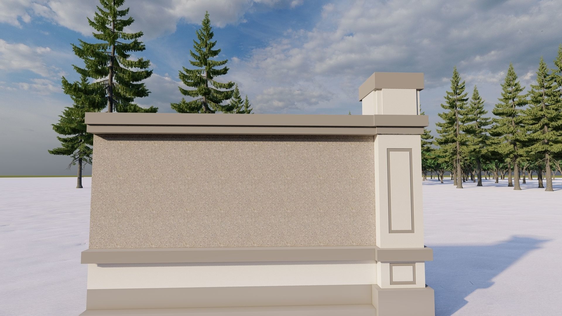 Compound wall structure 3D model | CGTrader