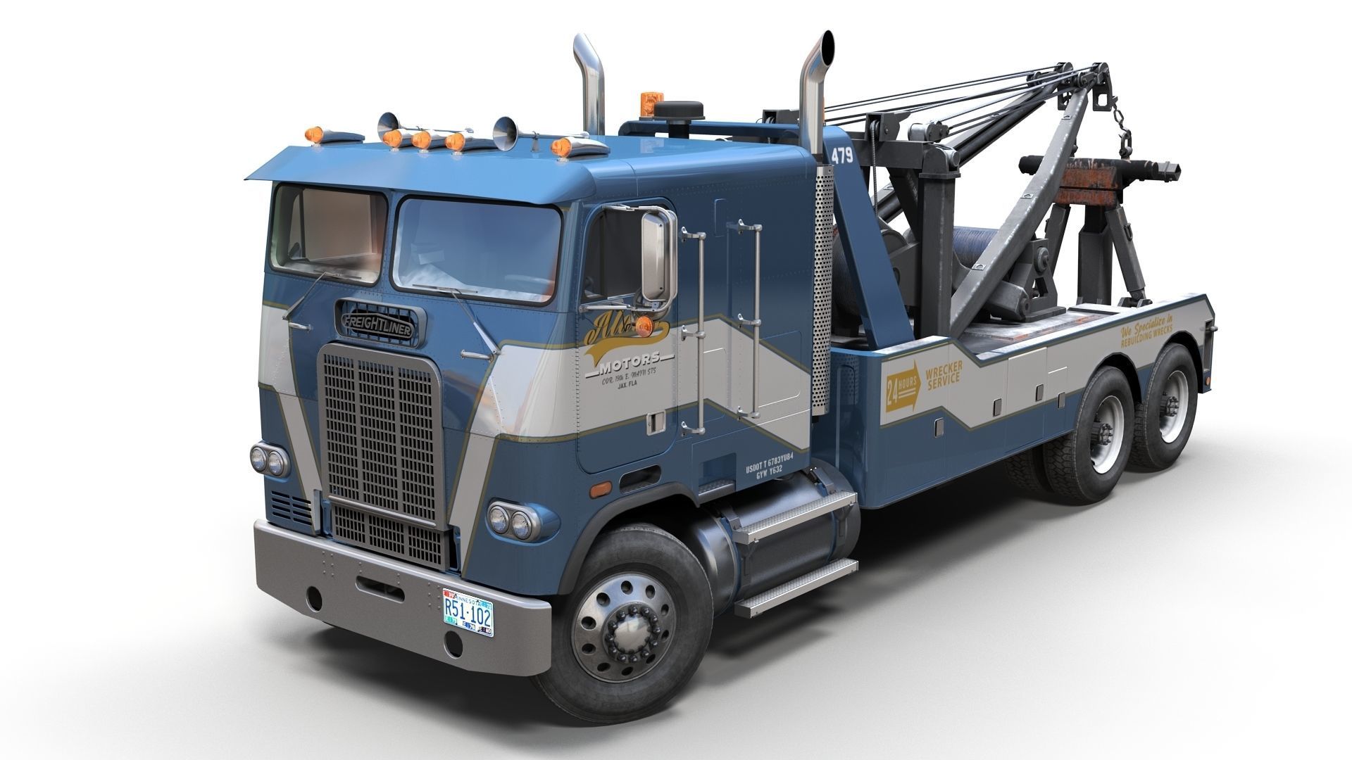 3D model 1980 Freightliner Heavy Wrecker VR / AR / low-poly | CGTrader