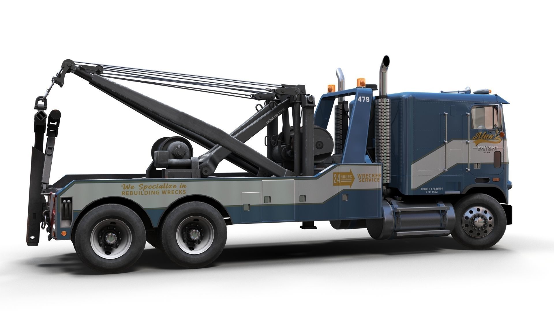 3D model 1980 Freightliner Heavy Wrecker VR / AR / low-poly | CGTrader
