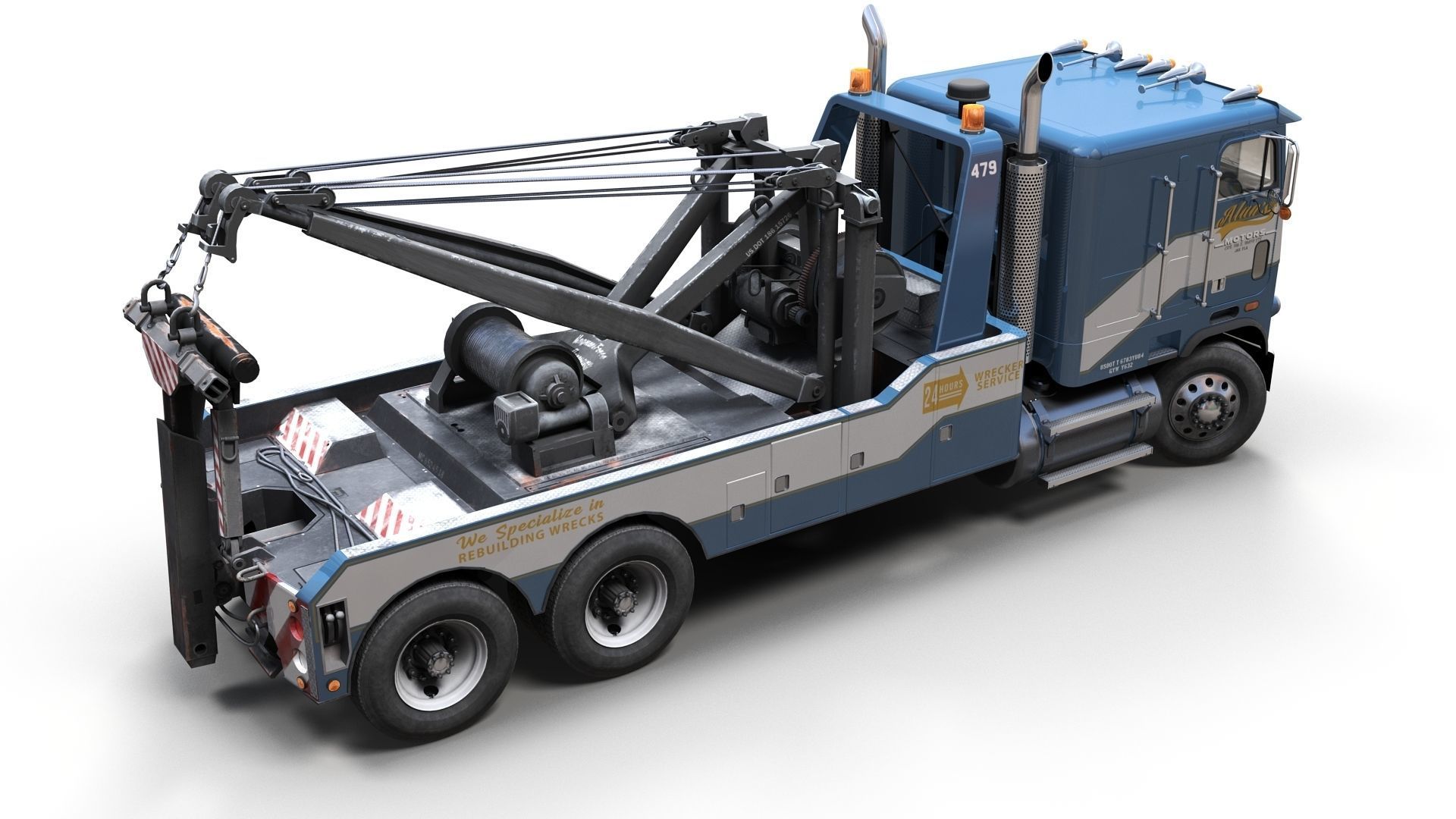 3D model 1980 Freightliner Heavy Wrecker VR / AR / low-poly | CGTrader