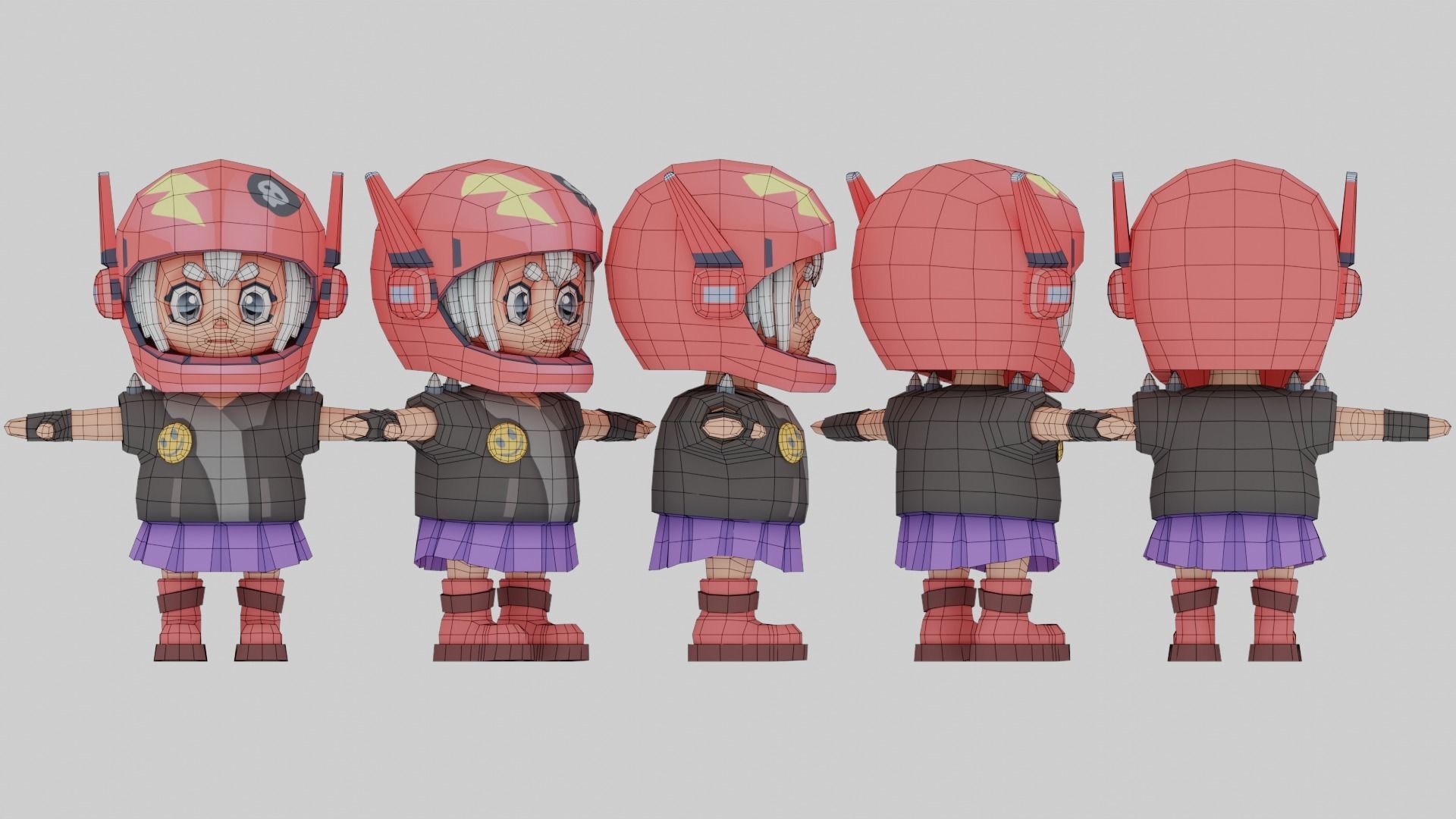 3D model Cartoon Mini Girl VR / AR / low-poly | CGTrader