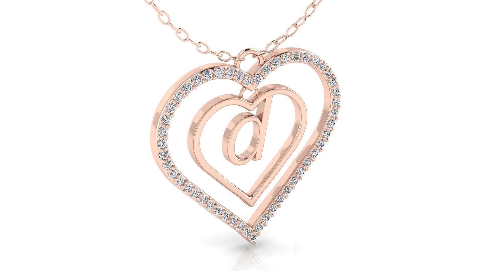 Alphabet Jewelry Pendant D 3D Model 3D model 3D printable | CGTrader