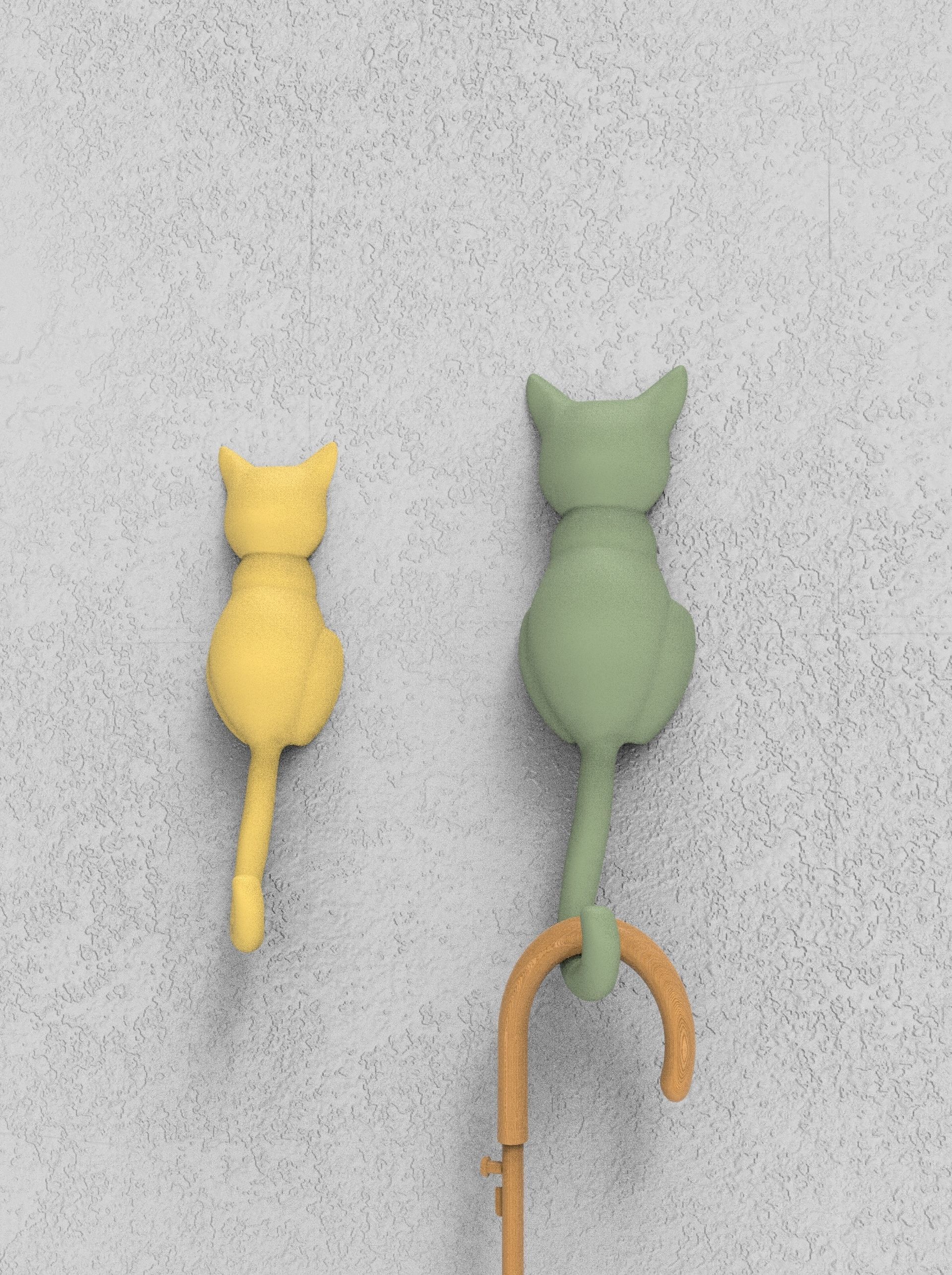 Cat Wall Hook 3D model 3D printable | CGTrader