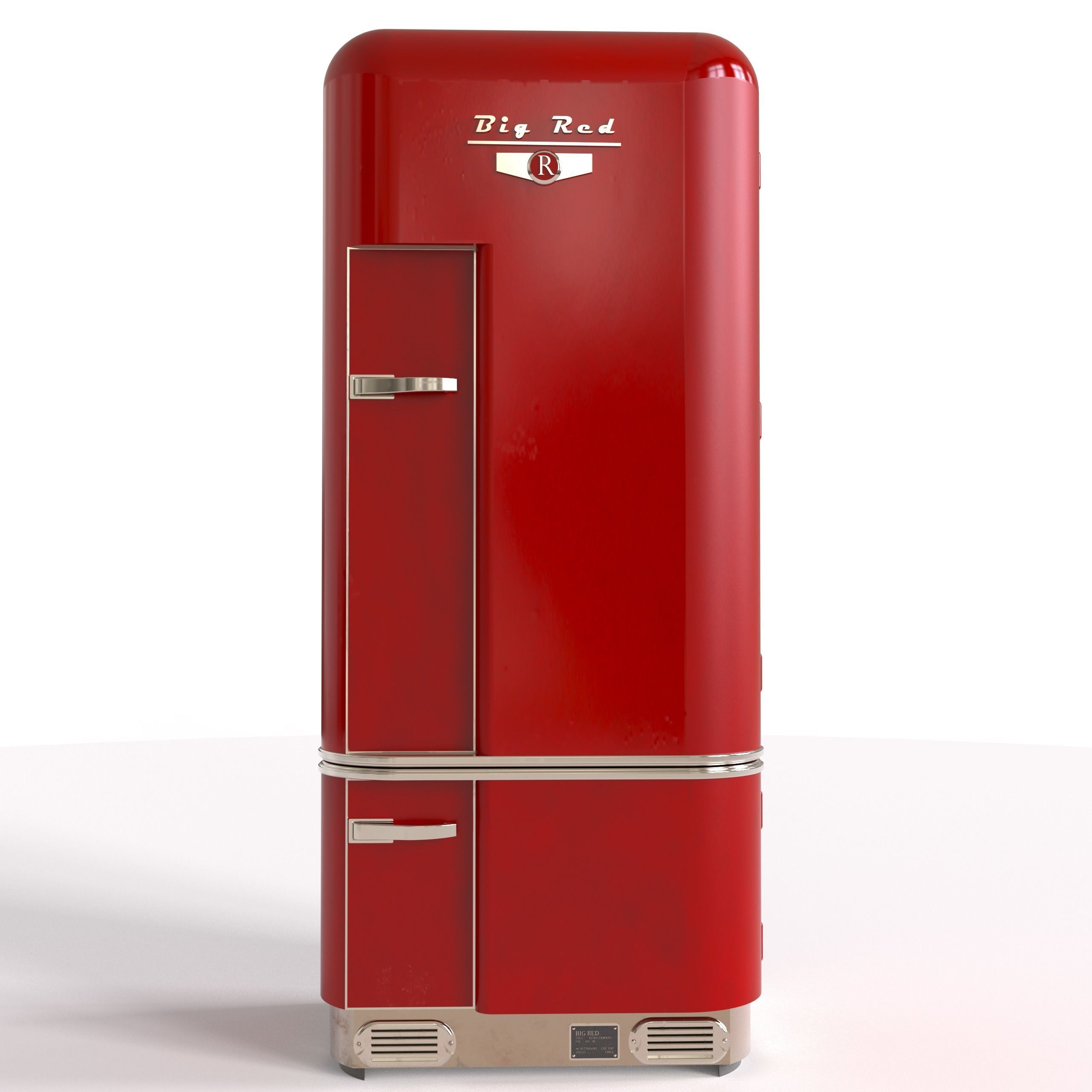 3D model Fridge Red Classic VR / AR / low-poly | CGTrader
