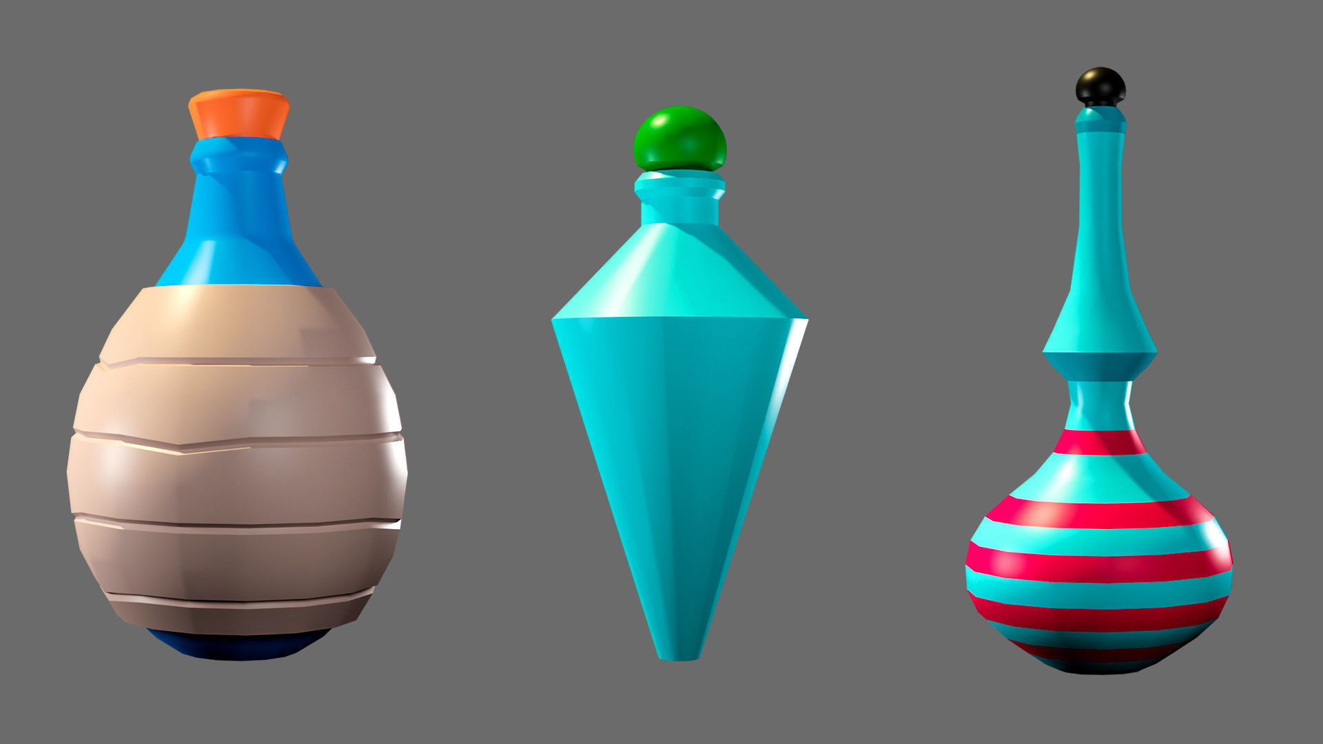 3D model Cartoon flasks VR / AR / low-poly | CGTrader