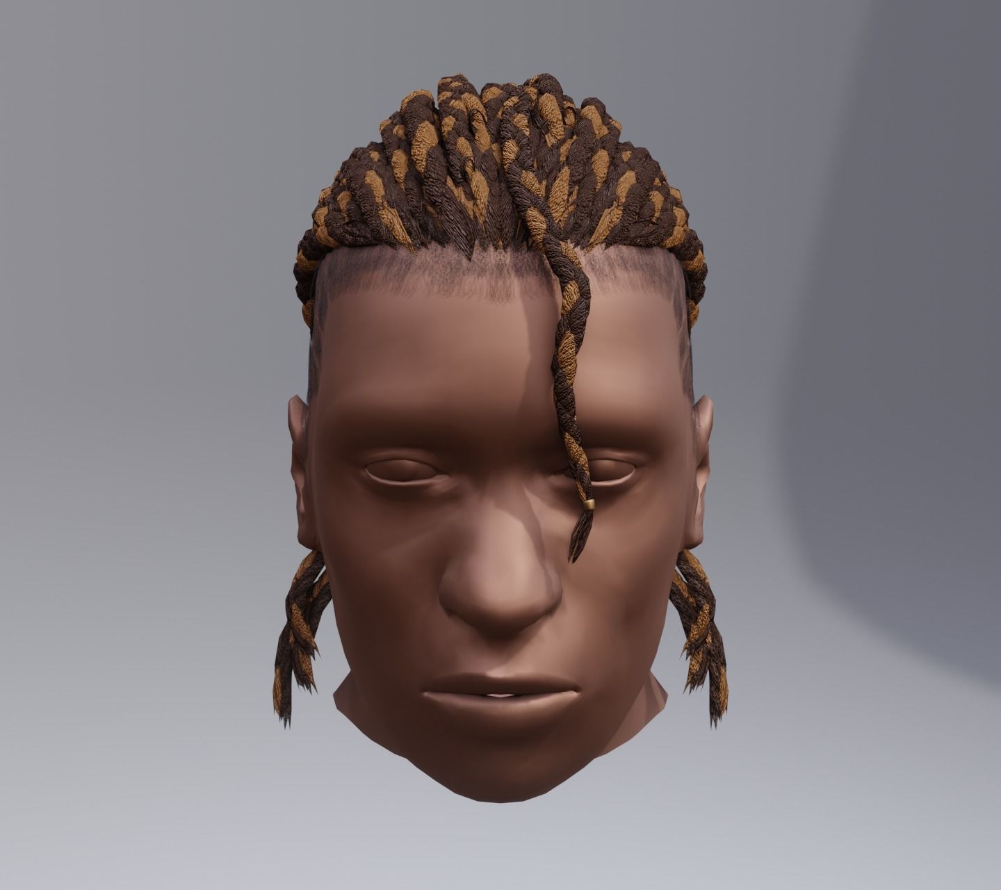 3D model Male afro hair braids 3d Model - v05 VR / AR / low-poly | CGTrader