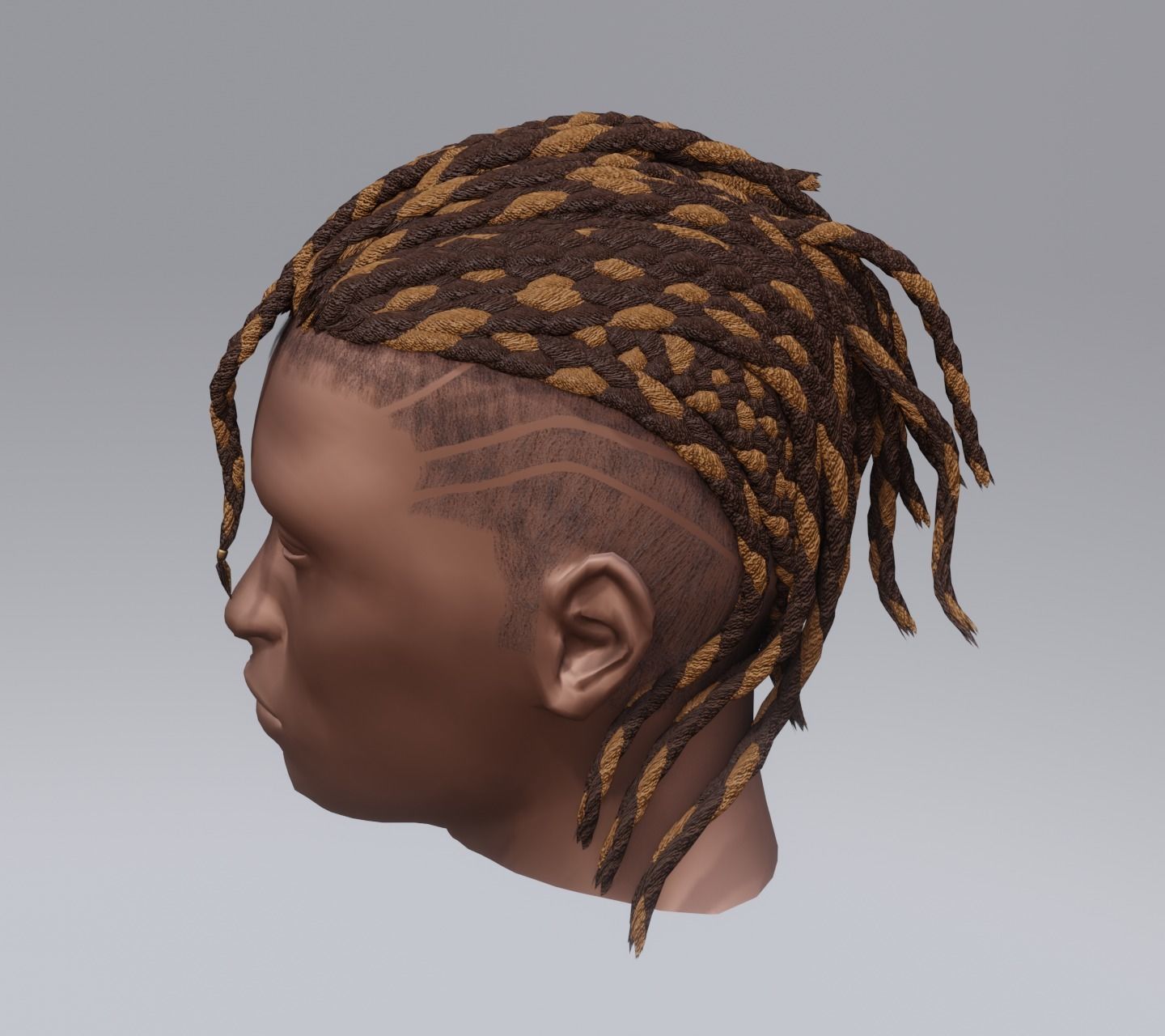 3D model Male afro hair braids 3d Model - v05 VR / AR / low-poly | CGTrader