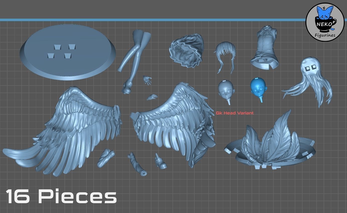 Kanade Tachibana - Angel Beats Anime Figurine STL 3DPrinting 3D model ...