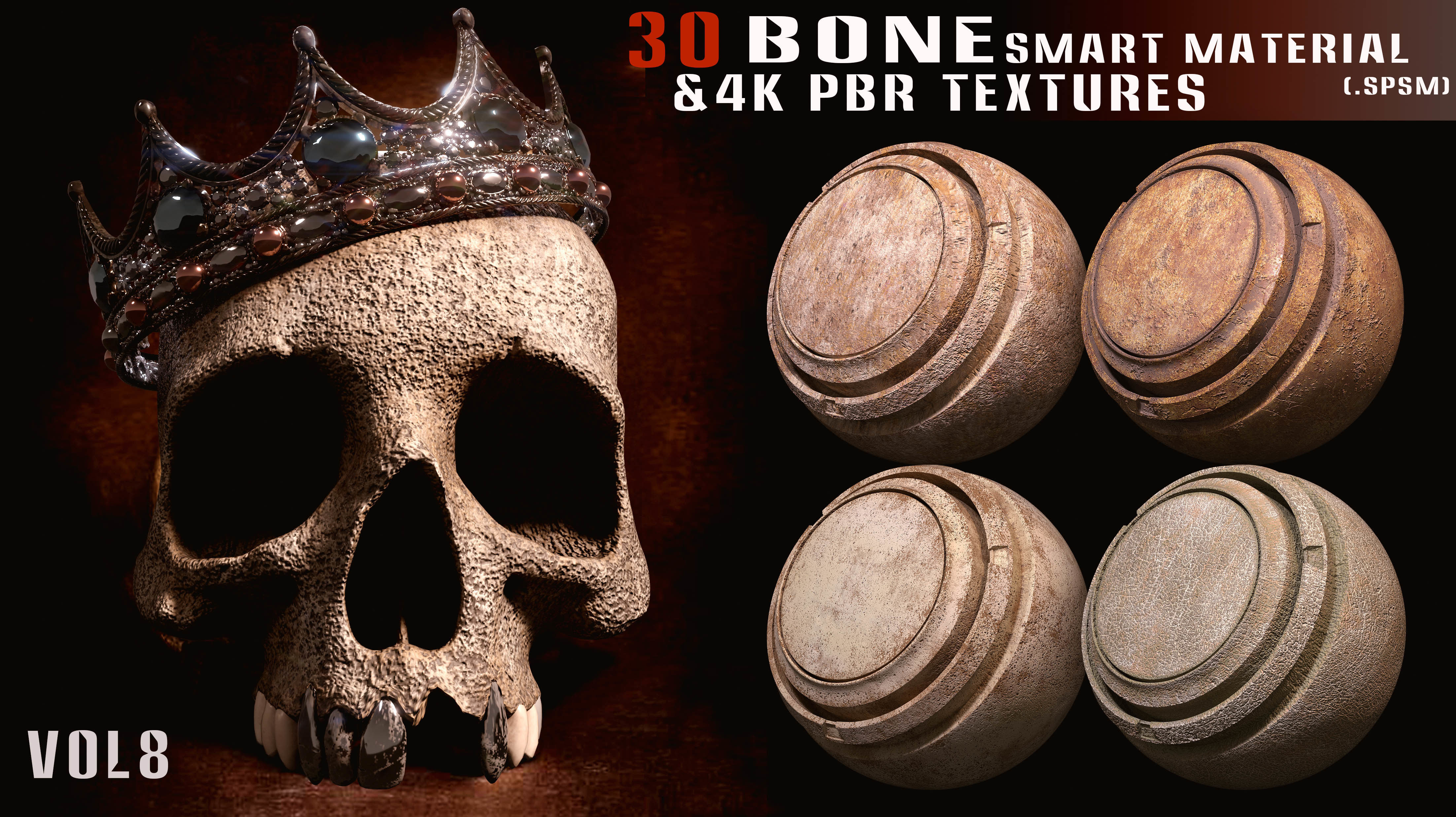 30 Bone Smart Material and 4k Pbr Textures - Vol 8 Texture | CGTrader