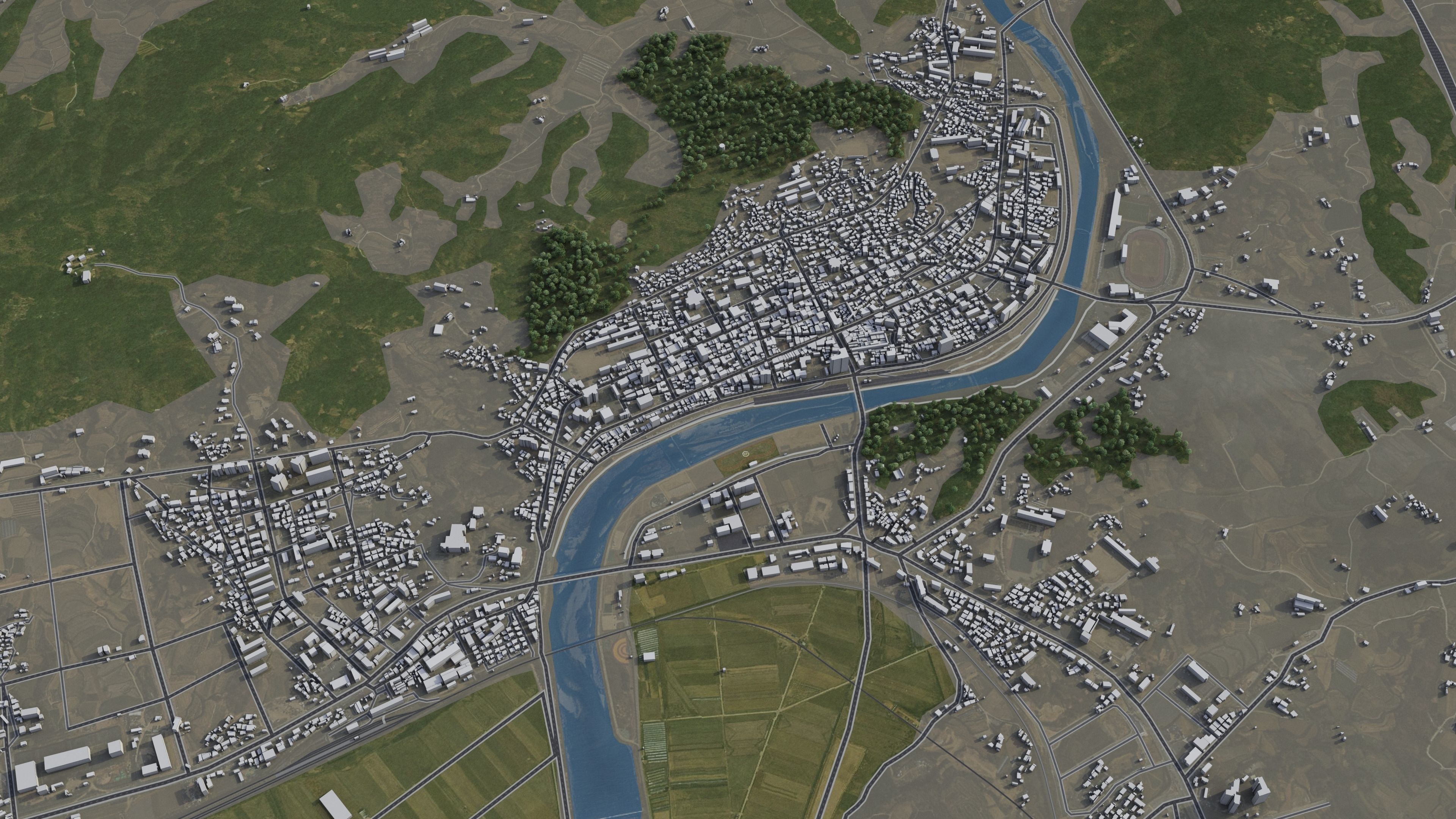 3D model Yecheon - 3D City Model VR / AR / low-poly | CGTrader