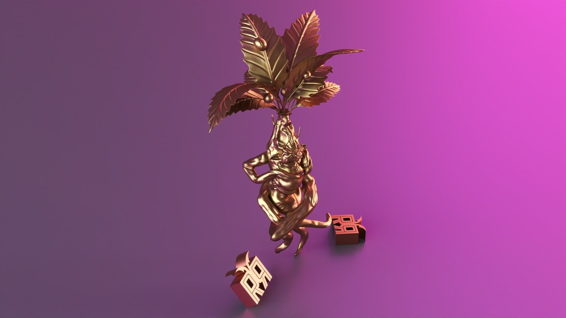 human plant root statue 3D model 3D printable | CGTrader