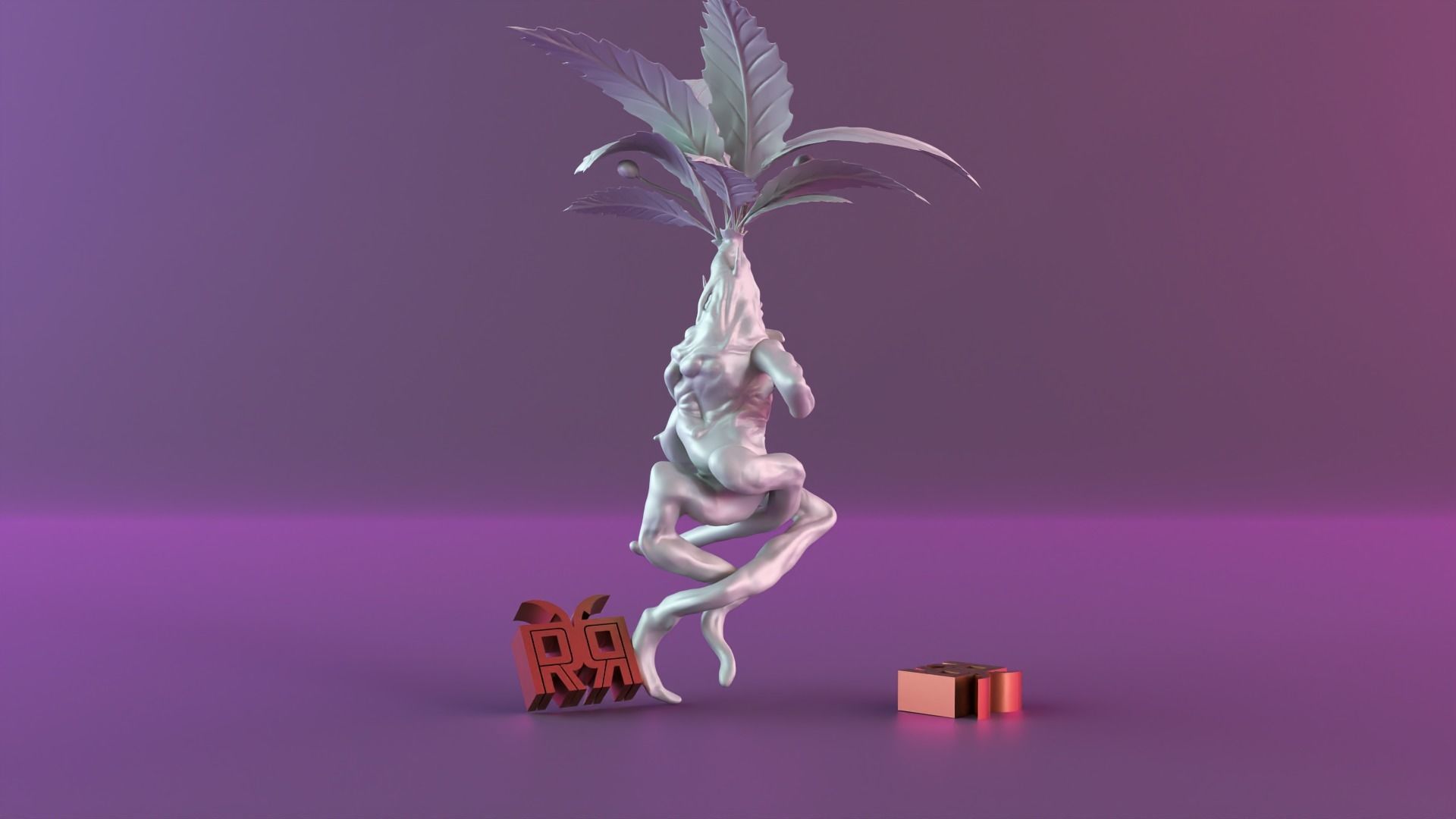 human plant root statue 3D model 3D printable | CGTrader