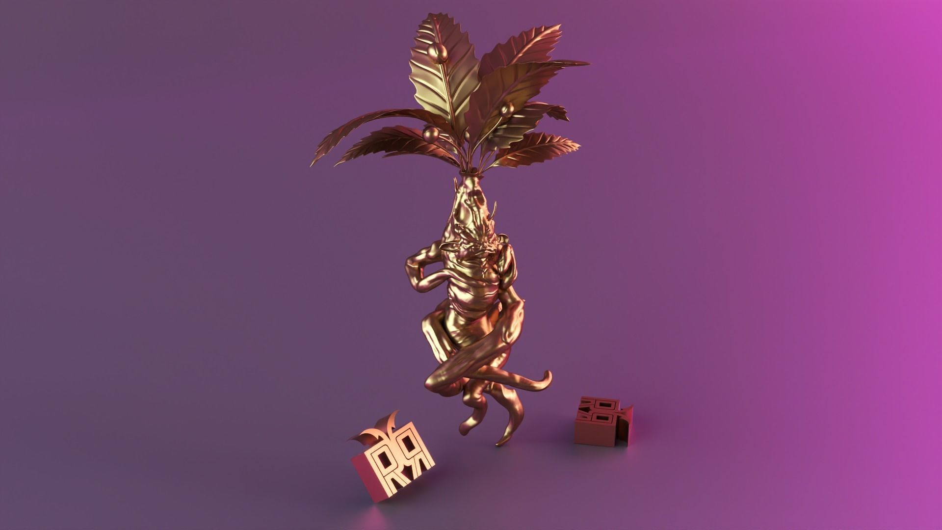 human plant root statue 3D model 3D printable | CGTrader