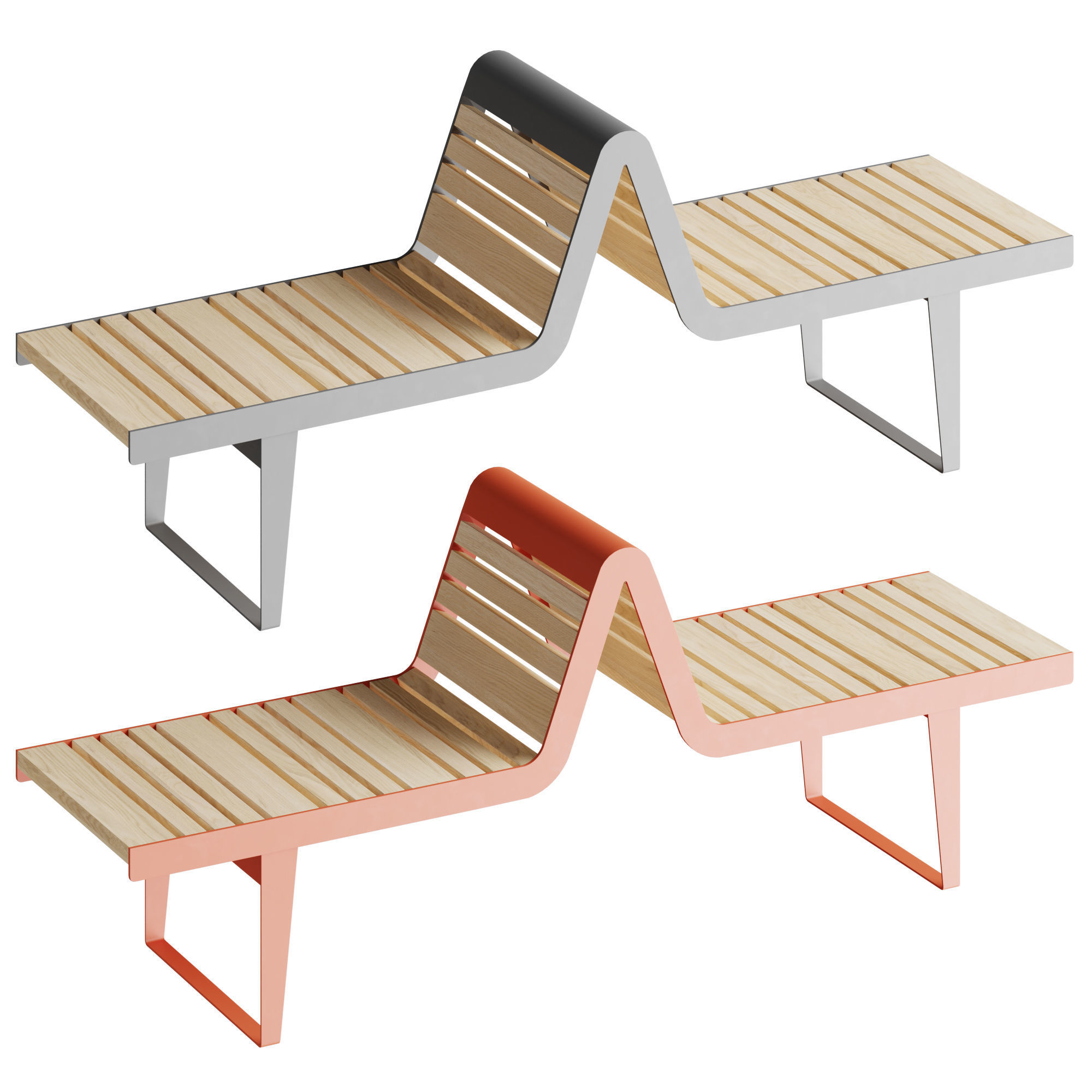 Punto Design INFINITY WOOD Bench 3D model | CGTrader