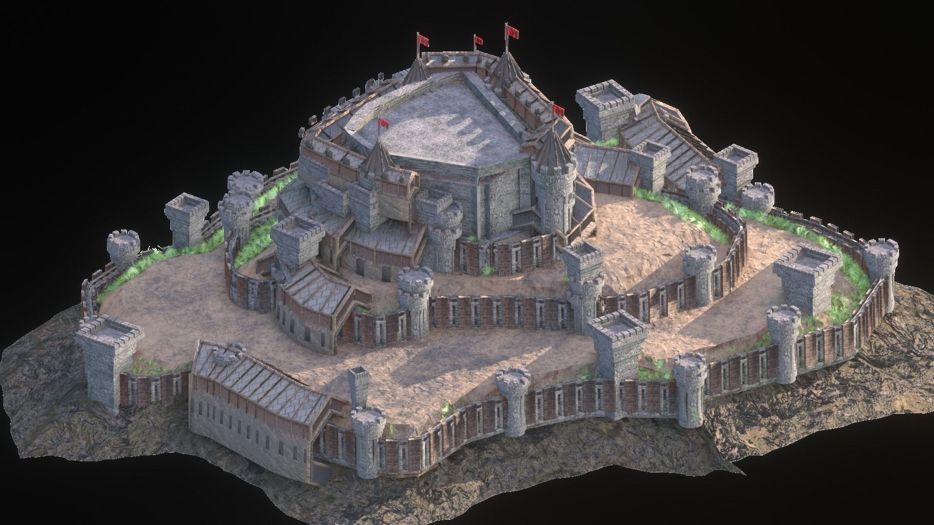 3D model Procedural Medieval Castle and Castle Generator Blender City ...