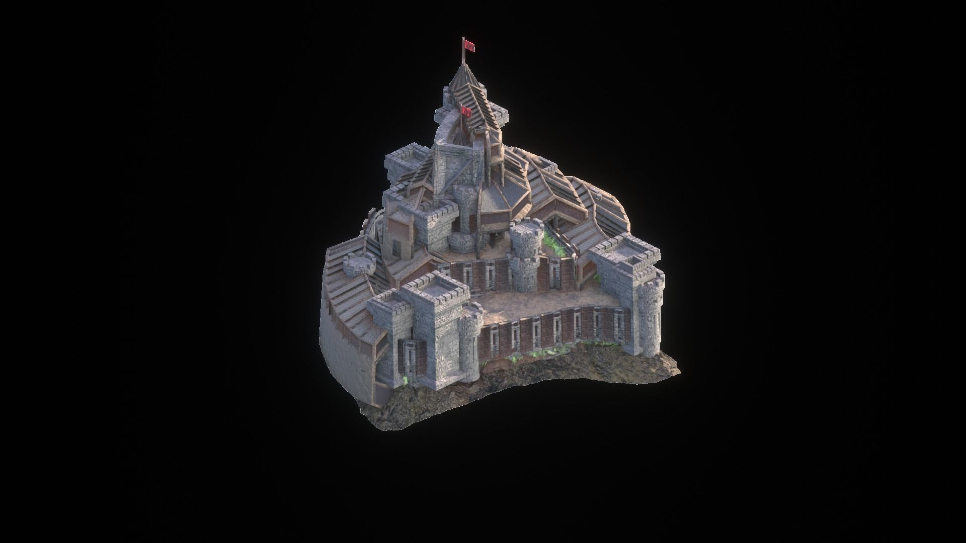 3D model Procedural Medieval Castle and Castle Generator Blender City ...