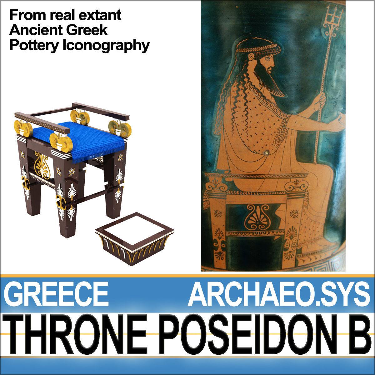 Ancient Greek Throne Poseidon B 3D model | CGTrader