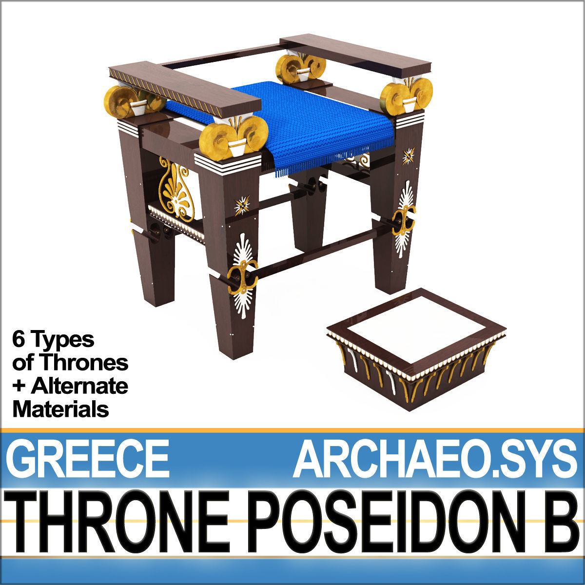 Ancient Greek Throne Poseidon B 3D model | CGTrader