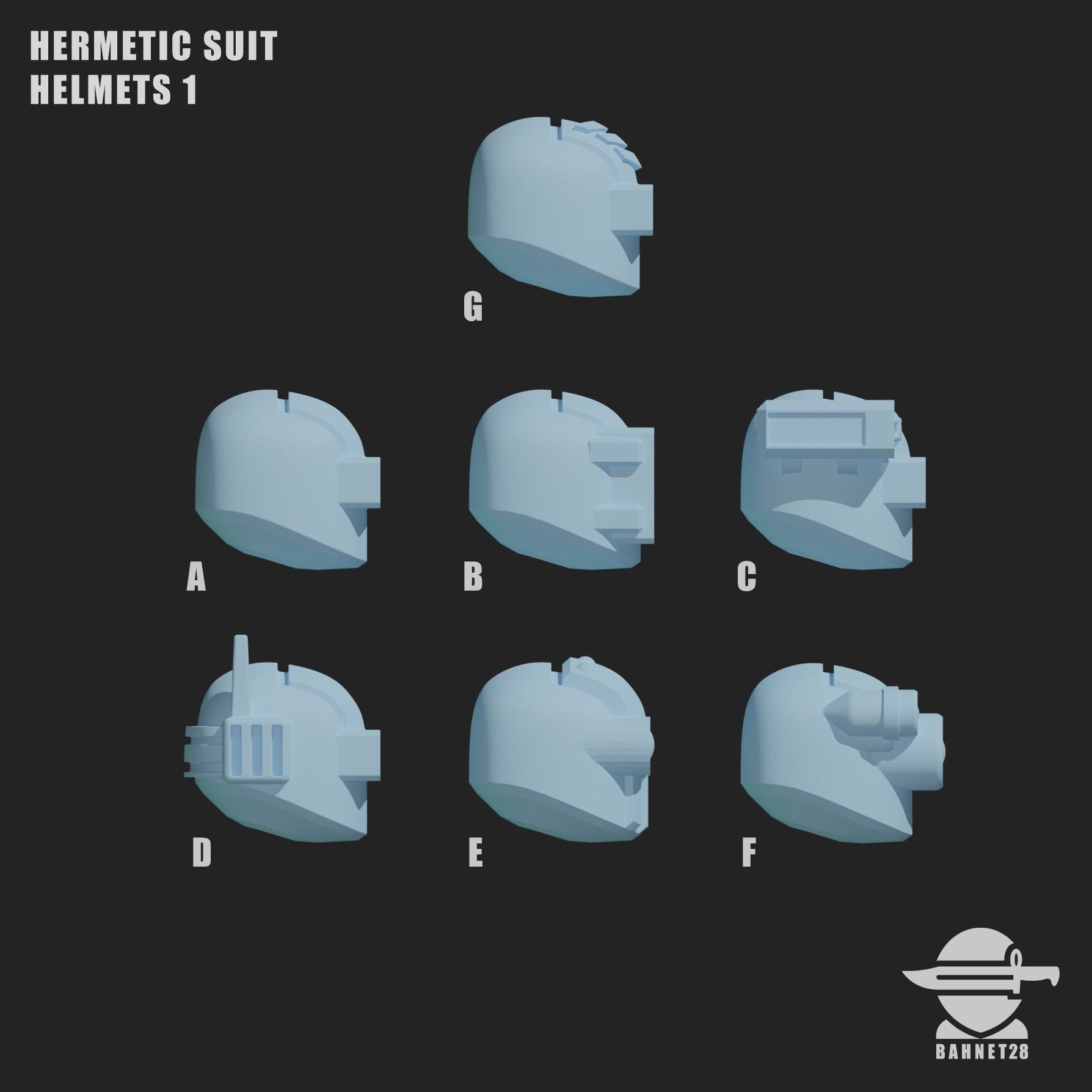Hermetic Suit Helmets 3D model 3D printable | CGTrader