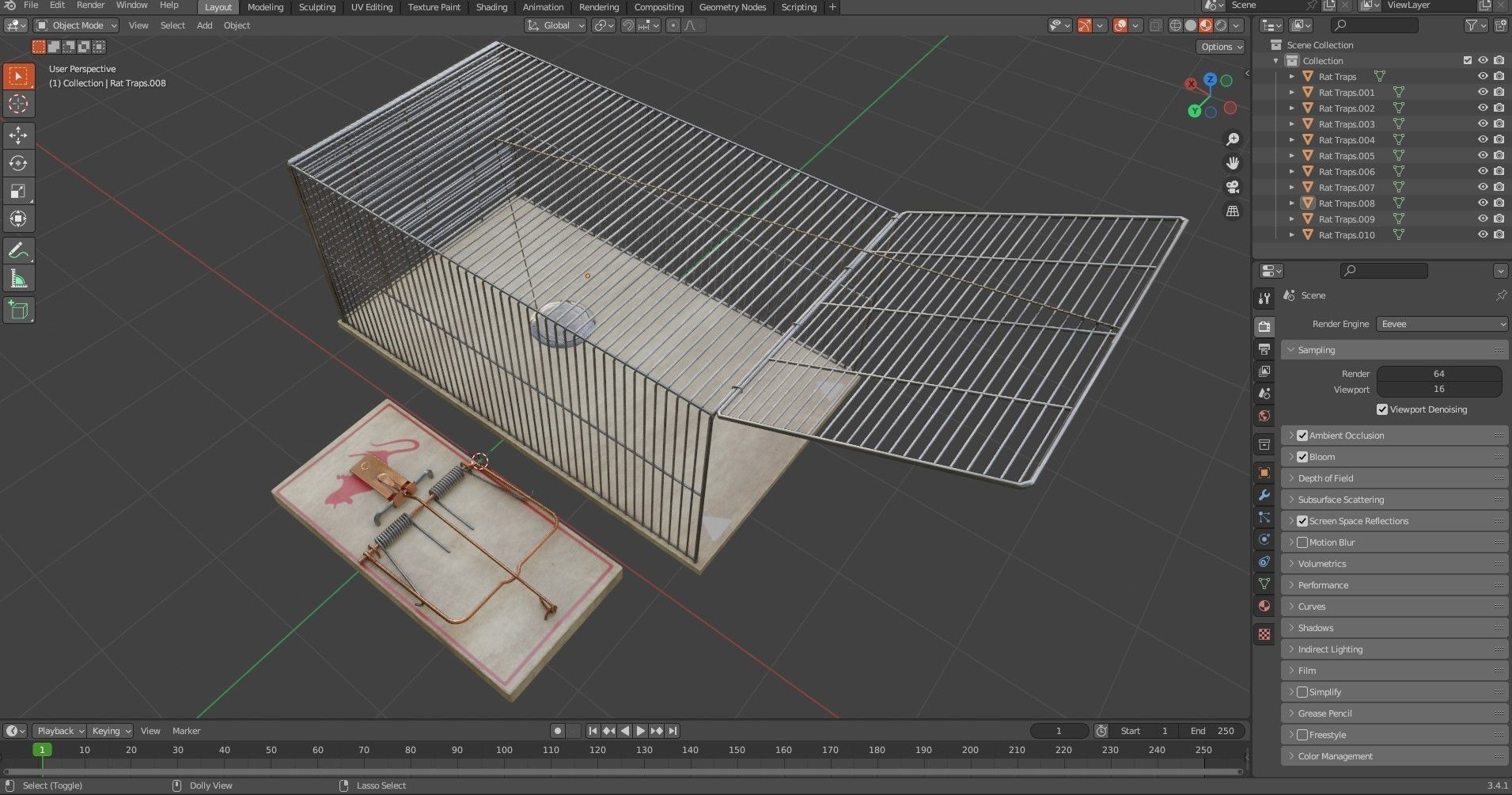 3D model Rat Trap Pack VR / AR / low-poly | CGTrader