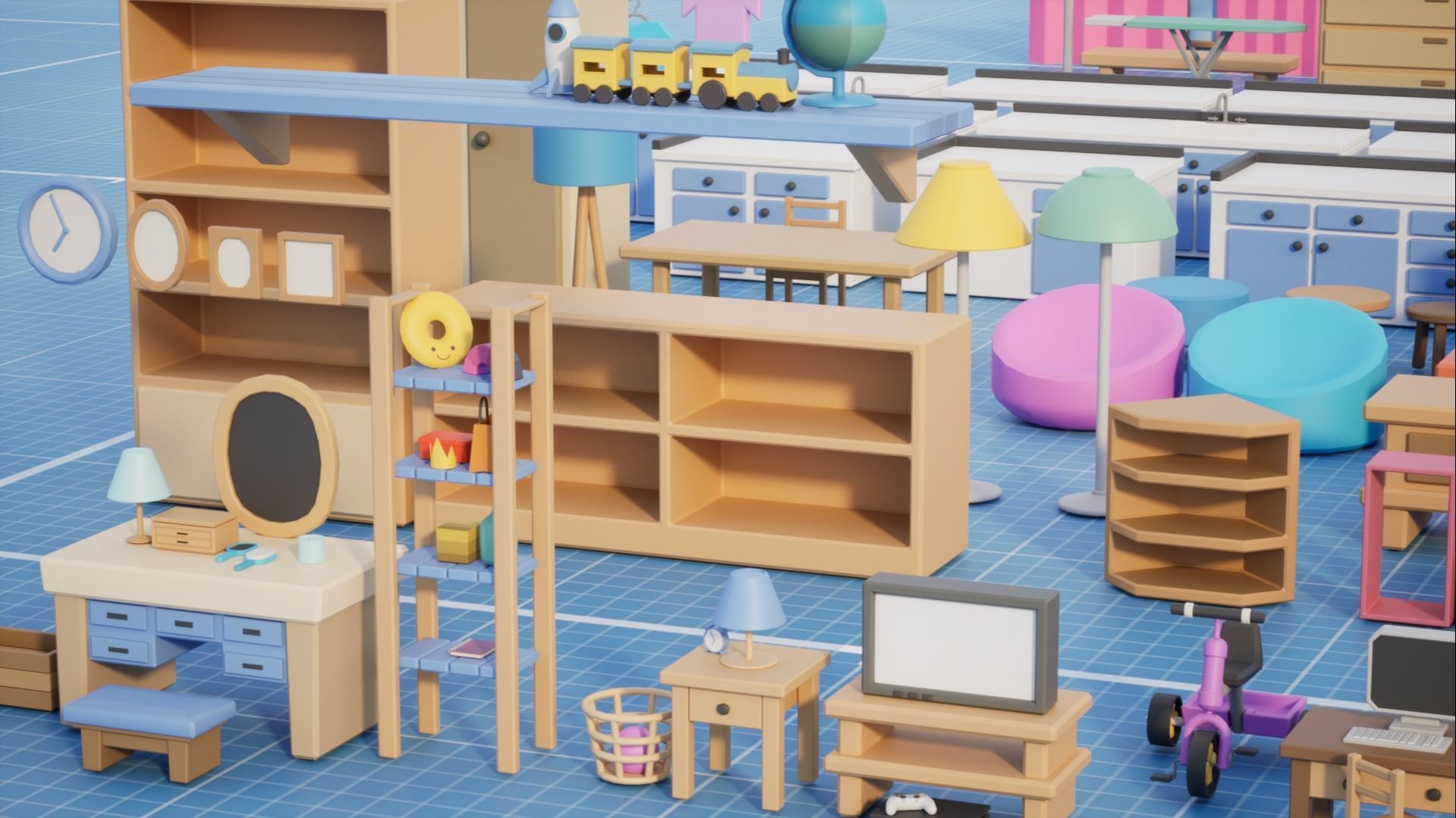 3D model Interior Room Assets Mega Pack VR / AR / low-poly | CGTrader