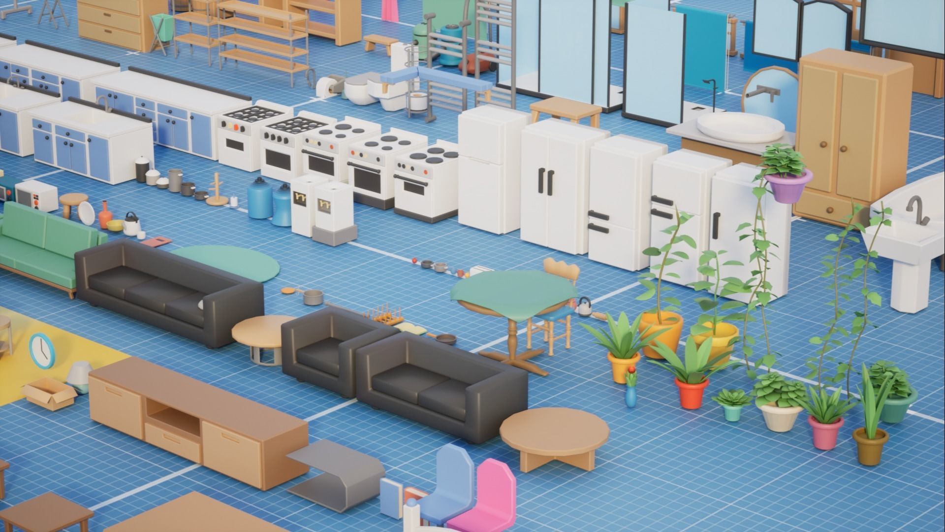 3D model Interior Room Assets Mega Pack VR / AR / low-poly | CGTrader