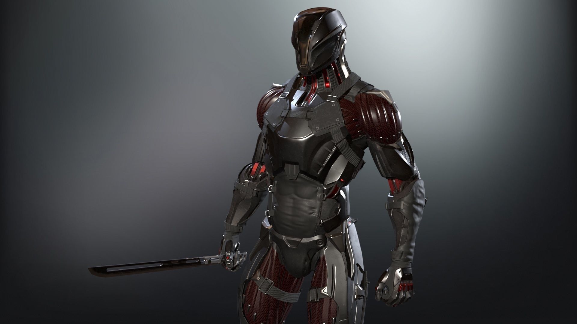 3D model CyberNinja VR / AR / low-poly rigged animated | CGTrader