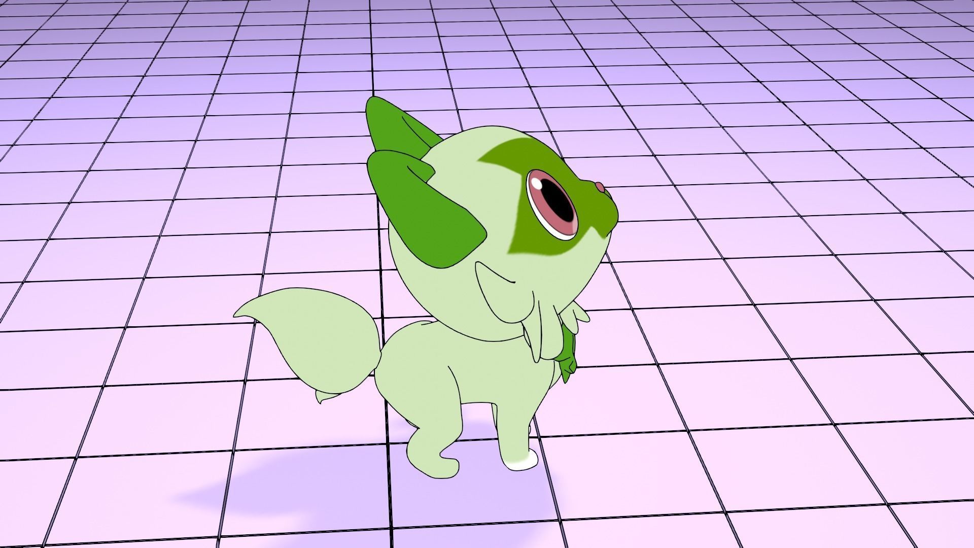 Sprigatito 3D 3D model animated rigged | CGTrader