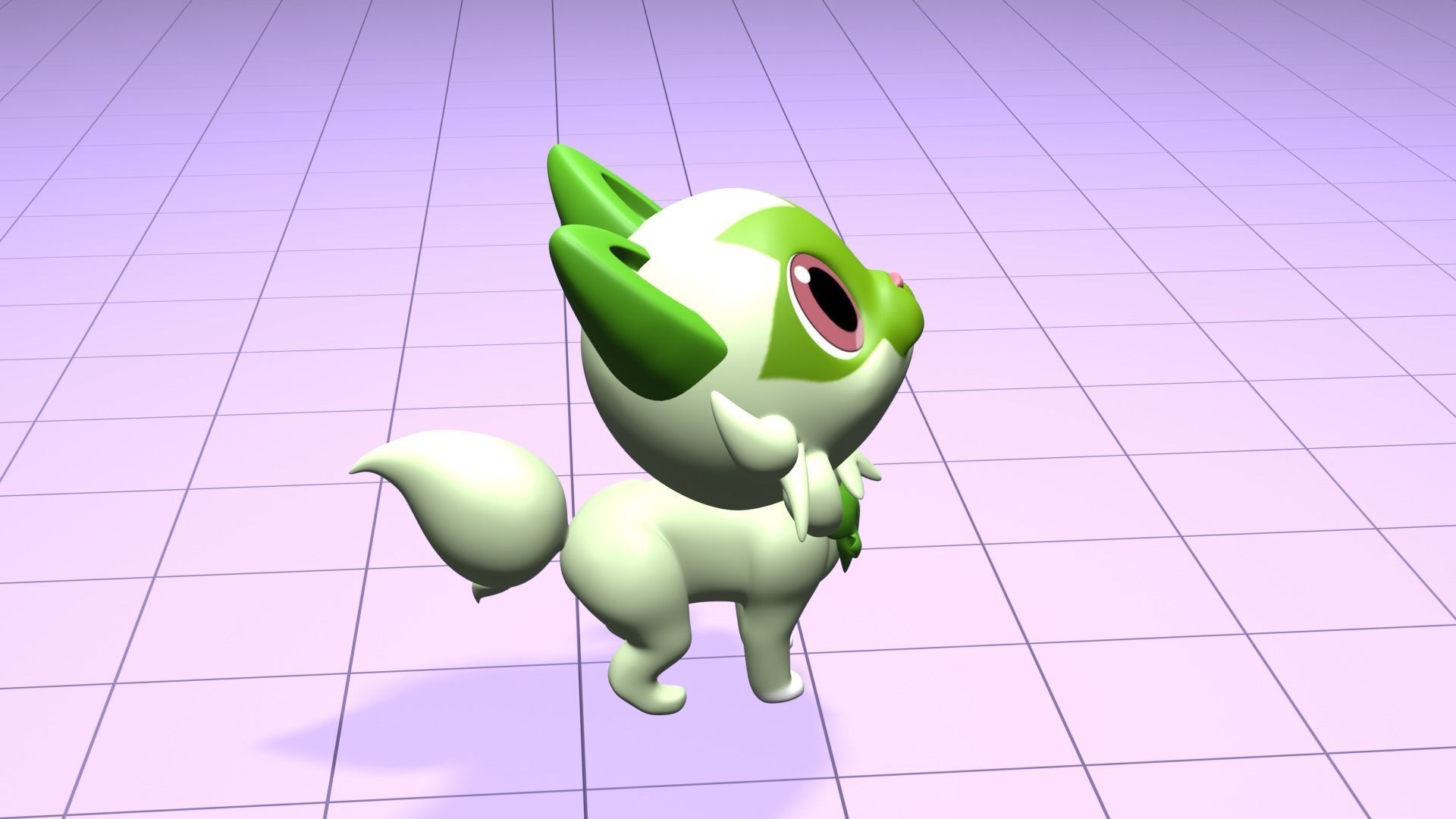 Sprigatito 3D 3D model animated rigged | CGTrader