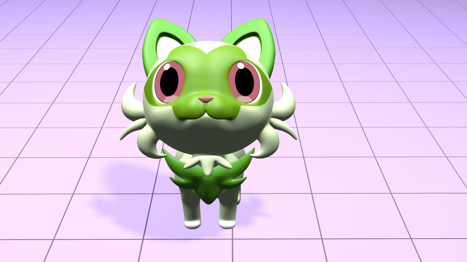 Sprigatito 3D 3D model animated rigged | CGTrader