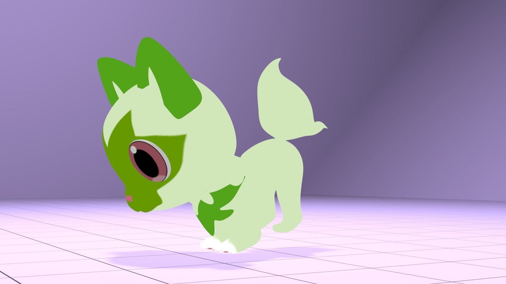 Sprigatito 3D 3D model animated rigged | CGTrader