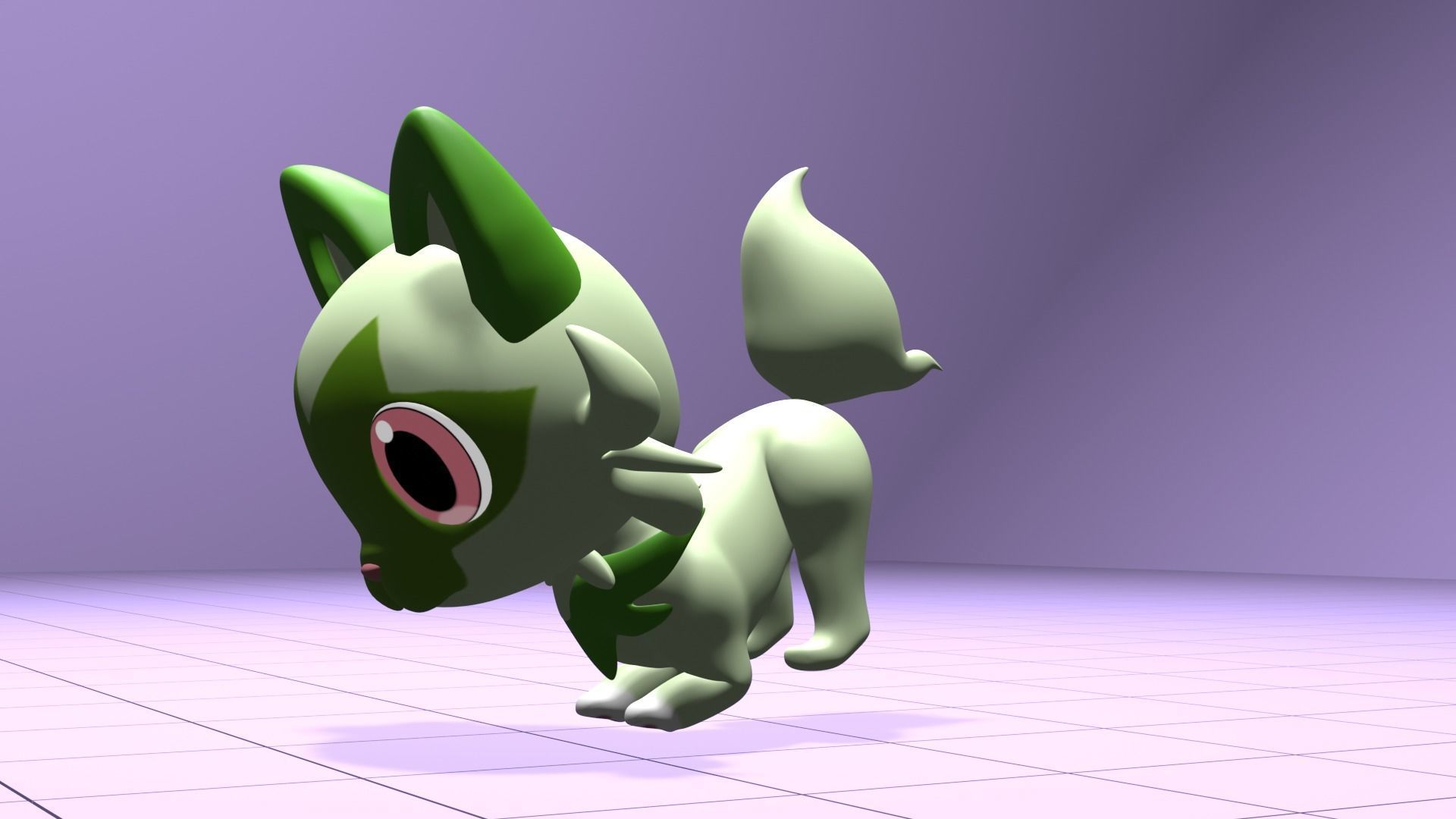 Sprigatito 3D 3D model animated rigged | CGTrader