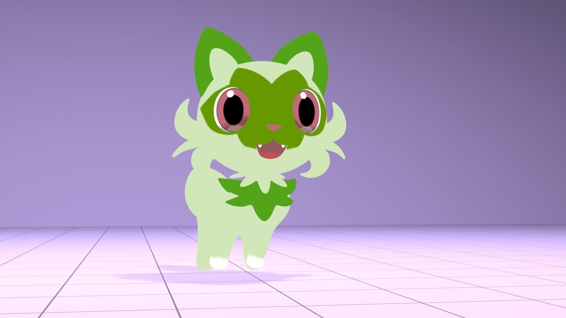 Sprigatito 3D 3D model animated rigged | CGTrader
