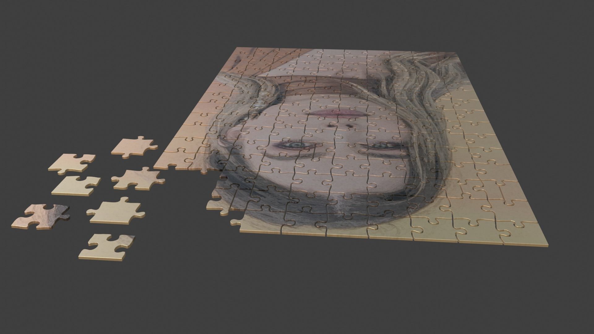 3D model Margot Robbie Puzzle VR / AR / low-poly | CGTrader